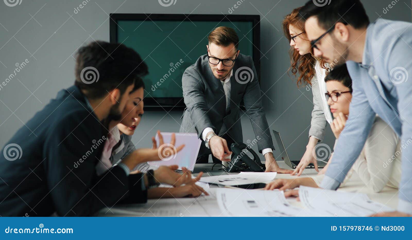 Group of Business People Collaborating in Office Stock Photo - Image of ...