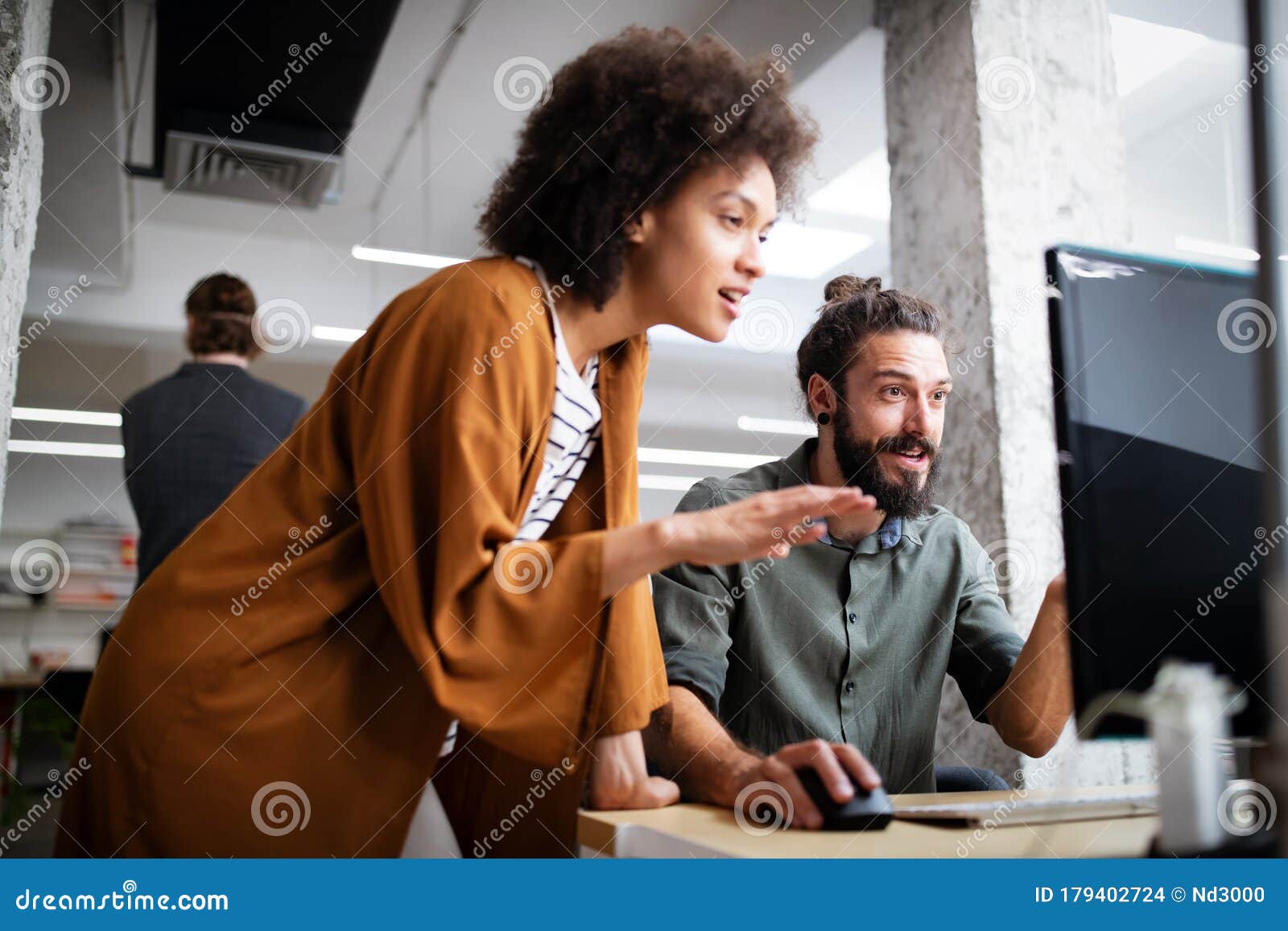 Group of Business People Collaborating on Project in Office Stock Photo ...