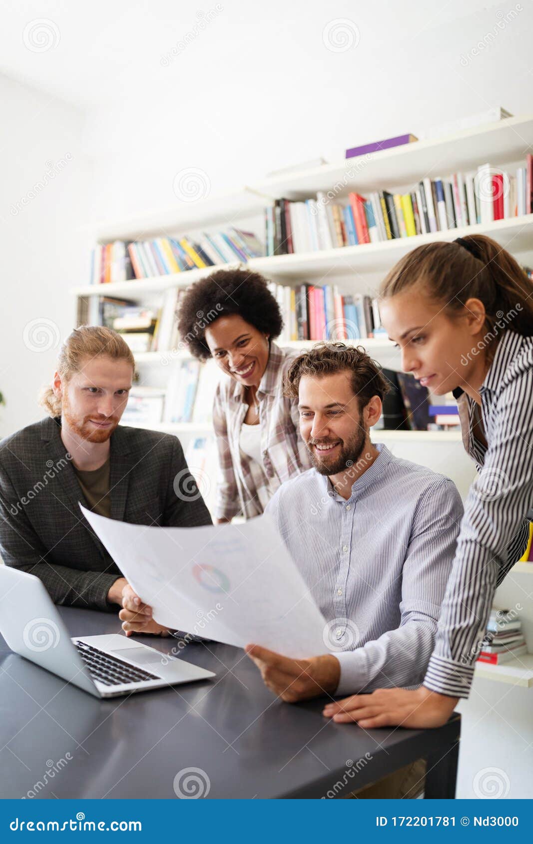 Group of Business People Collaborating on Project in Office Stock Image ...