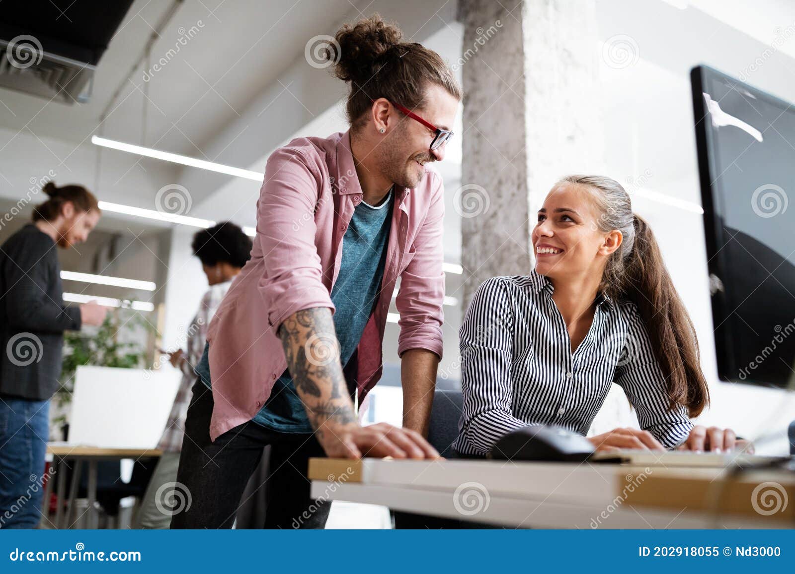 Group of Business People Collaborating on Project in Office Stock Image ...