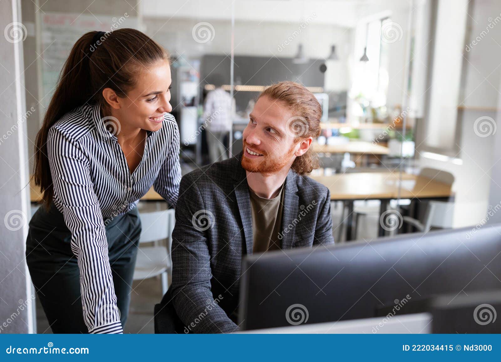 Group of Business People Collaborating on Project in Office Stock Image ...