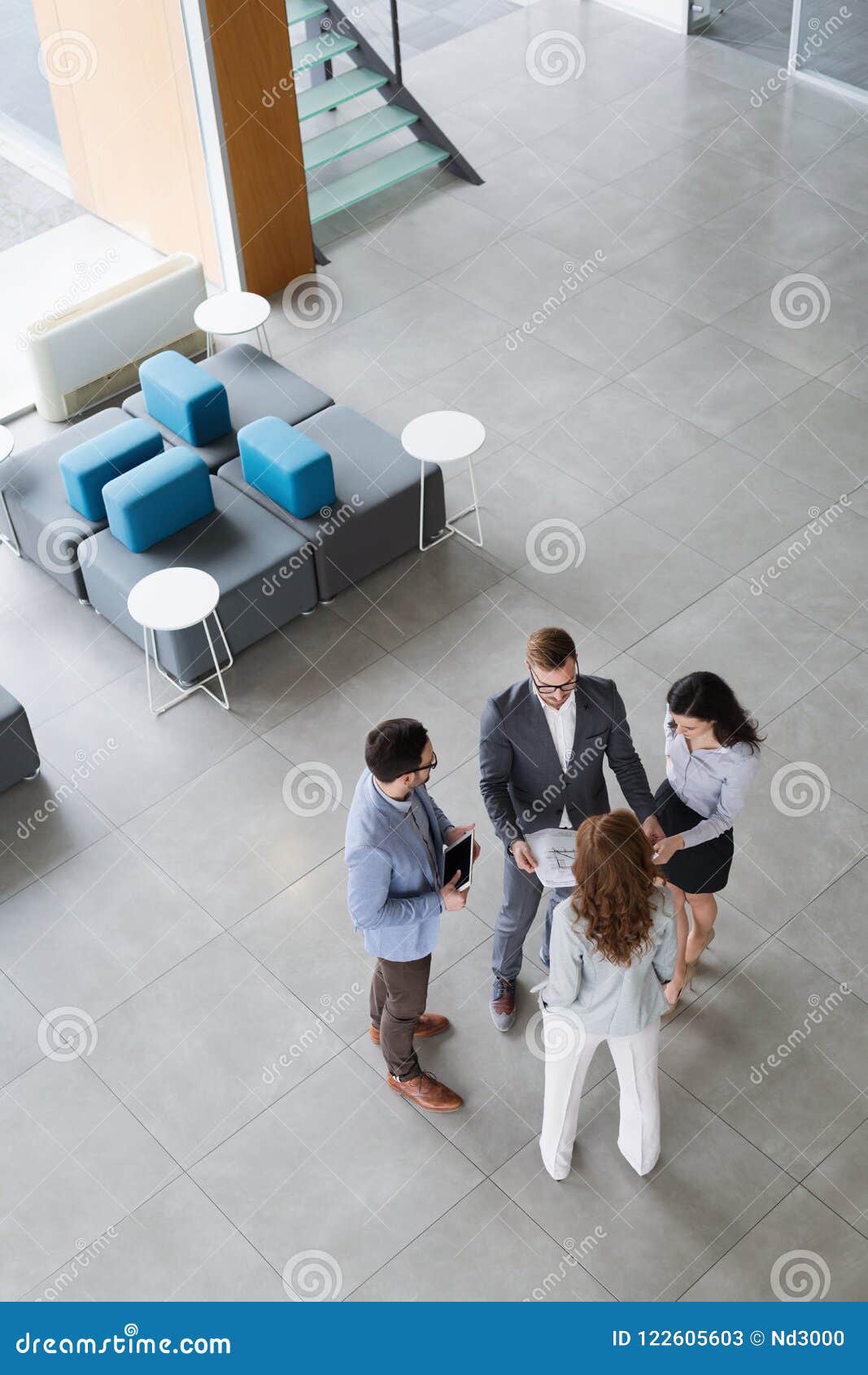 Group of Business People Collaborating and Working on Project Stock ...