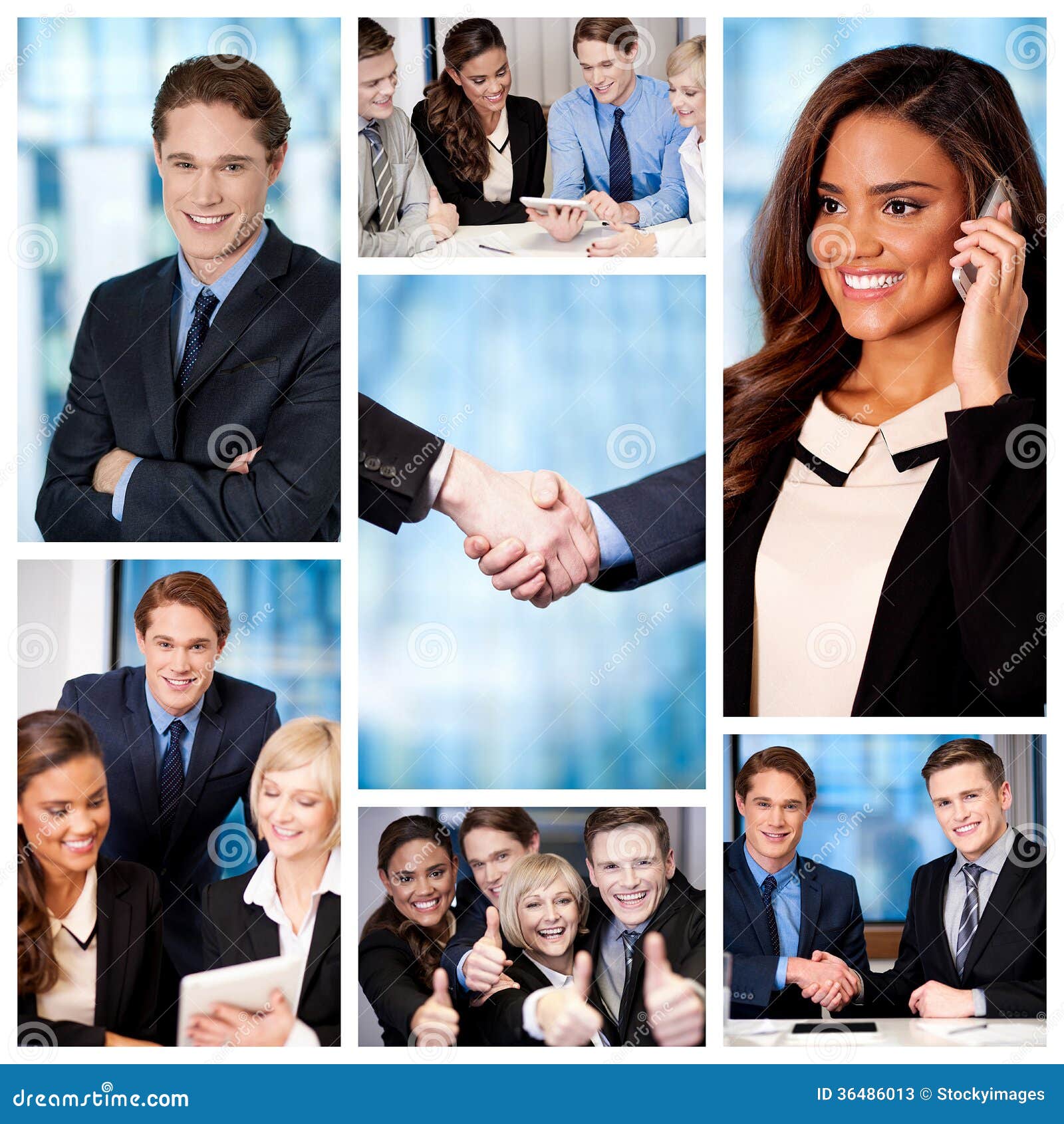 Group of Business People, Collage. Stock Image - Image of meeting ...