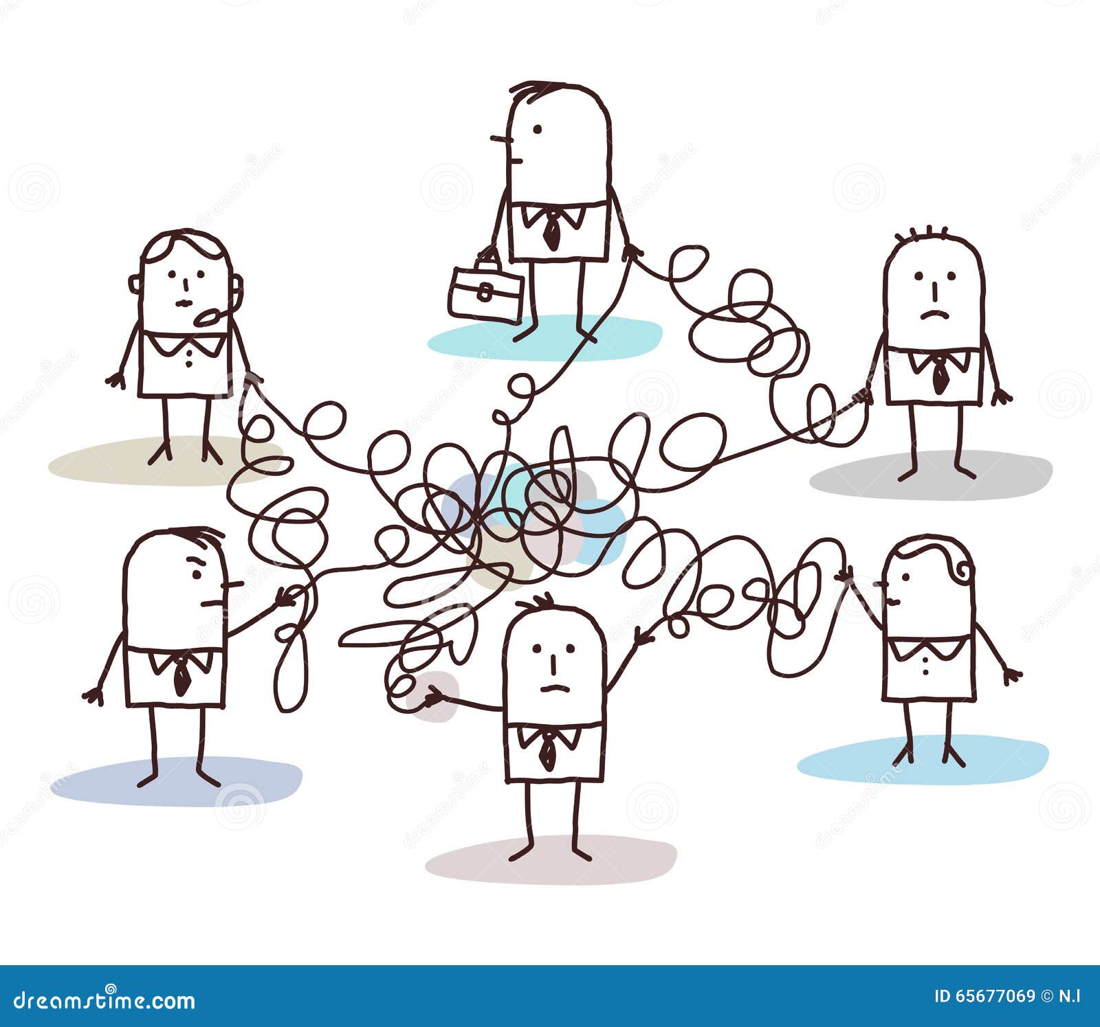 Group of Business People Connected by Messy Lines Stock Vector ...