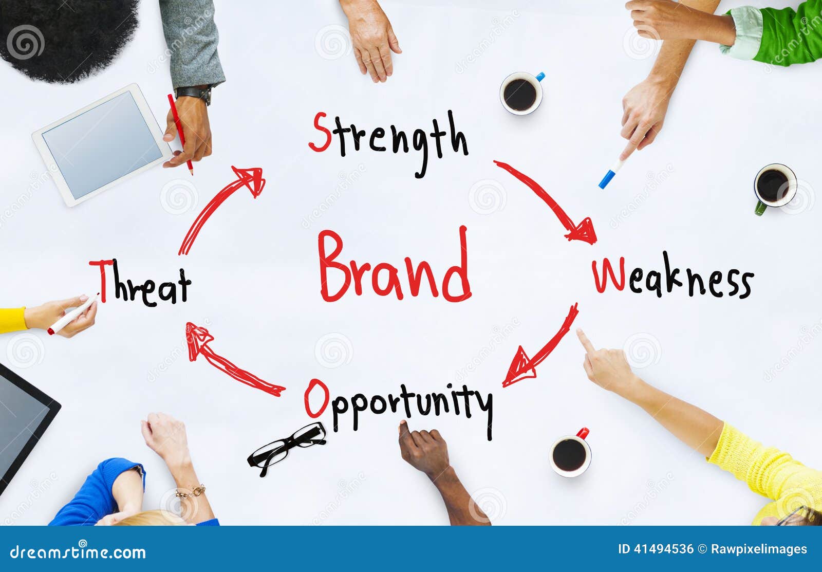 Group of Business People Discussing about Brand Stock Photo - Image of ...