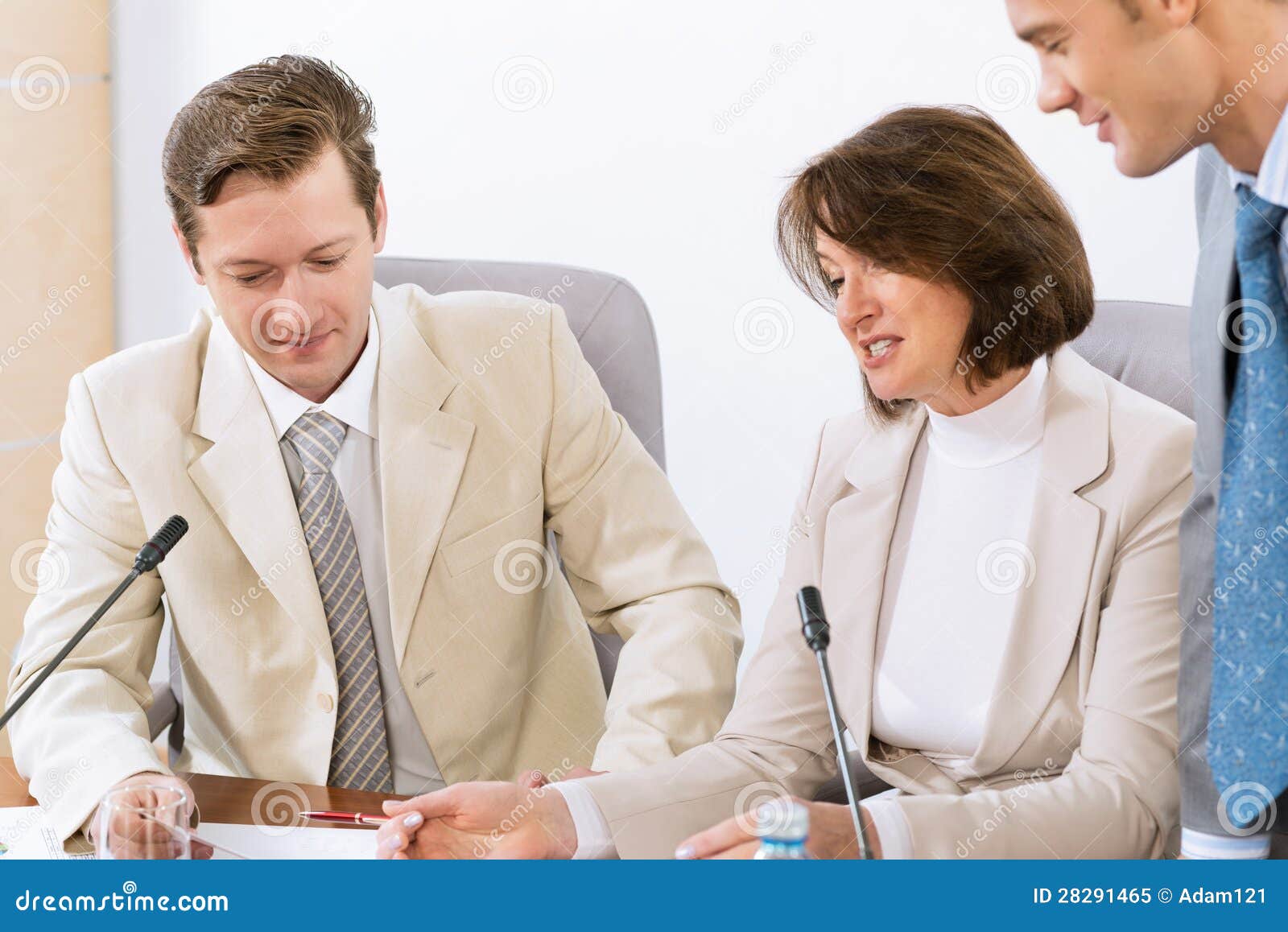 Group of Business People Discussing Documents Stock Image - Image of ...