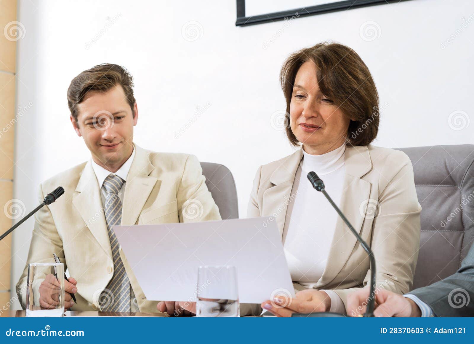 Group of Business People Discussing Documents Stock Image - Image of ...