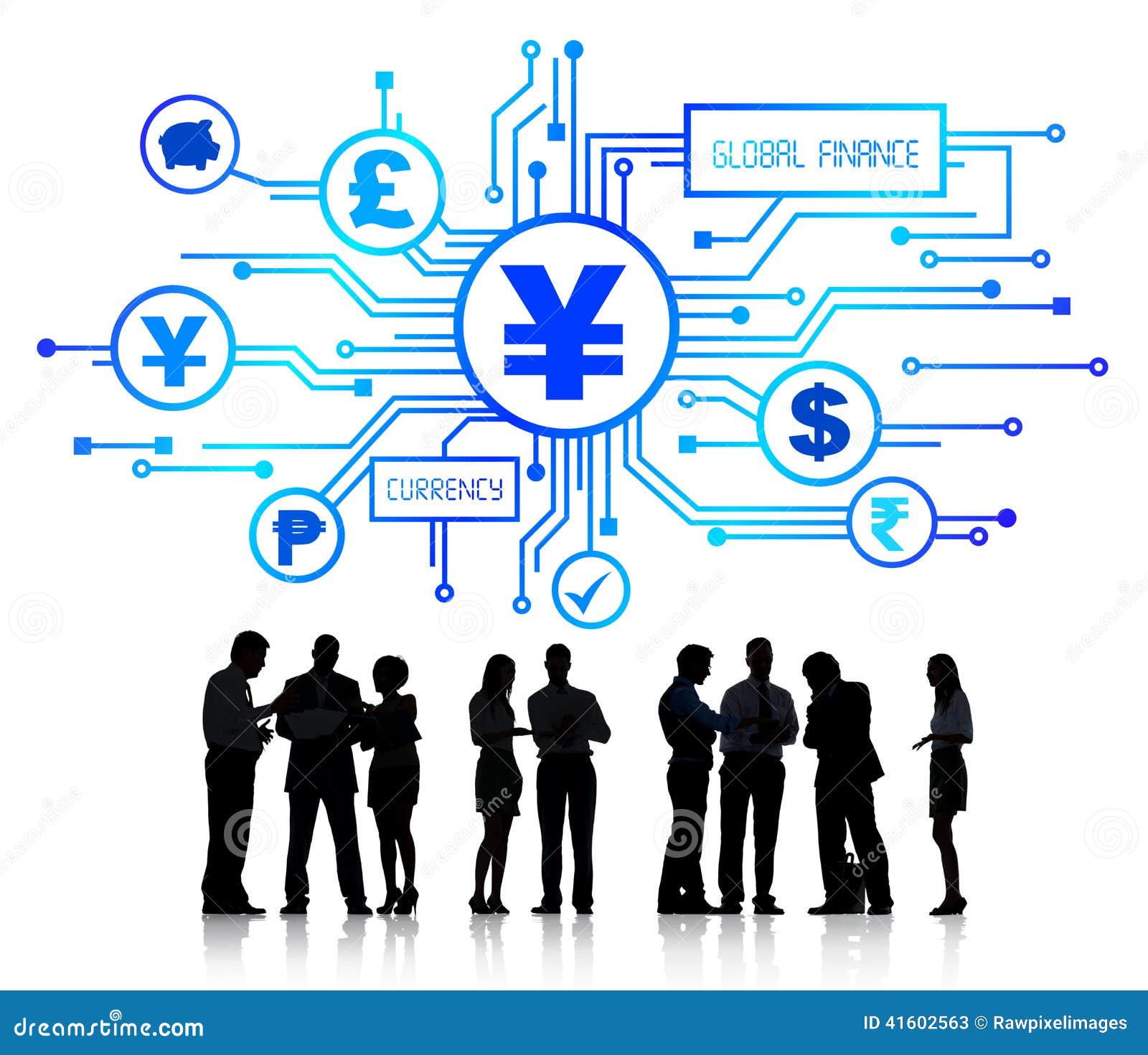 Group Of Business People Discussing Global Finance Stock Illustration