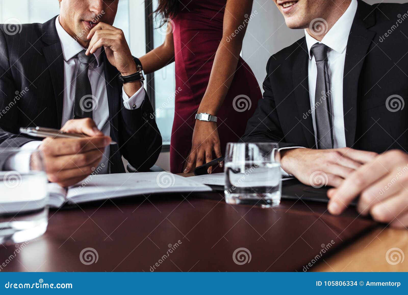 Businessman Noting Important Points during Meeting Stock Photo - Image ...