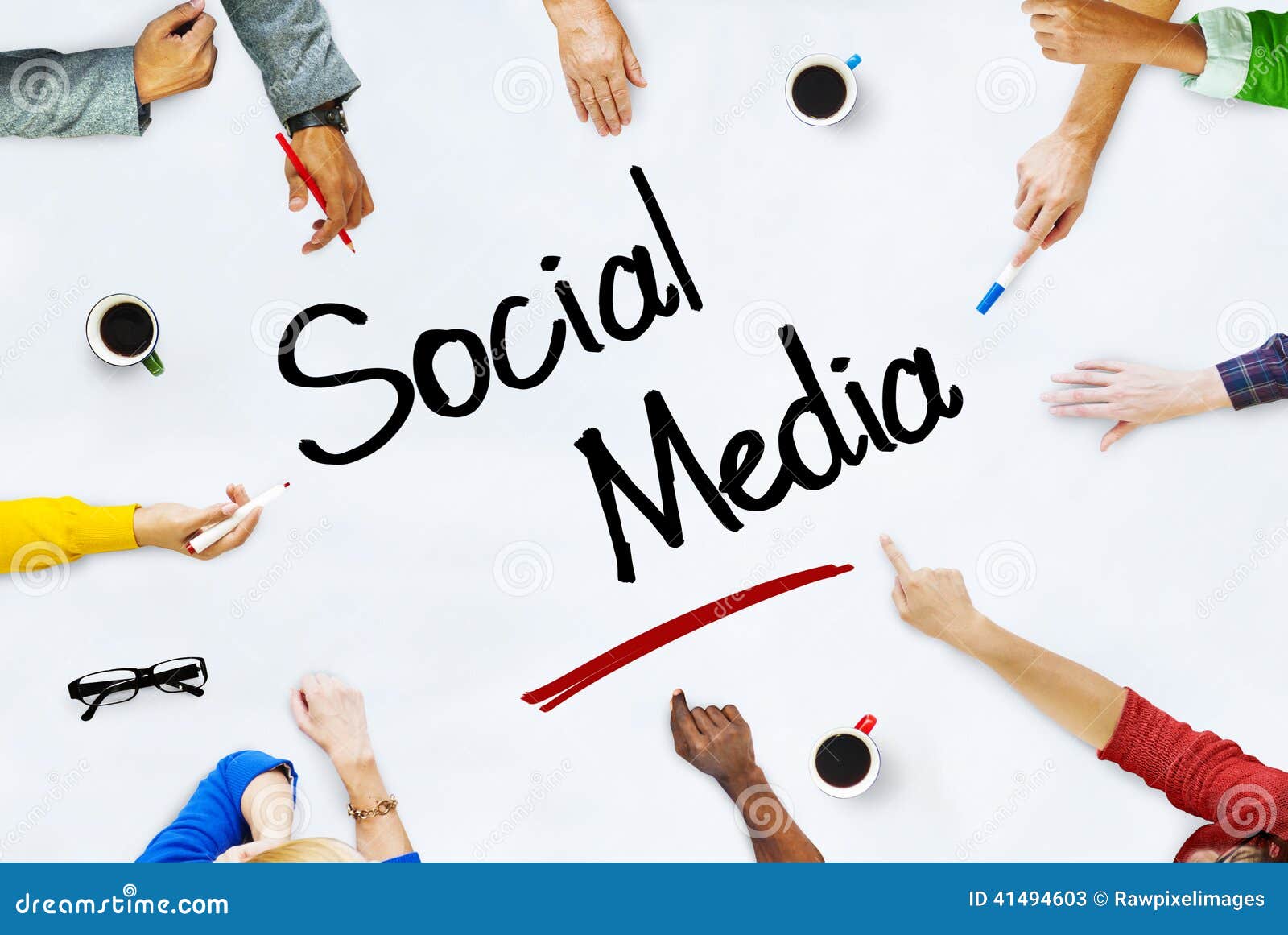 Group of Business People Discussing about Social Media Stock Image ...