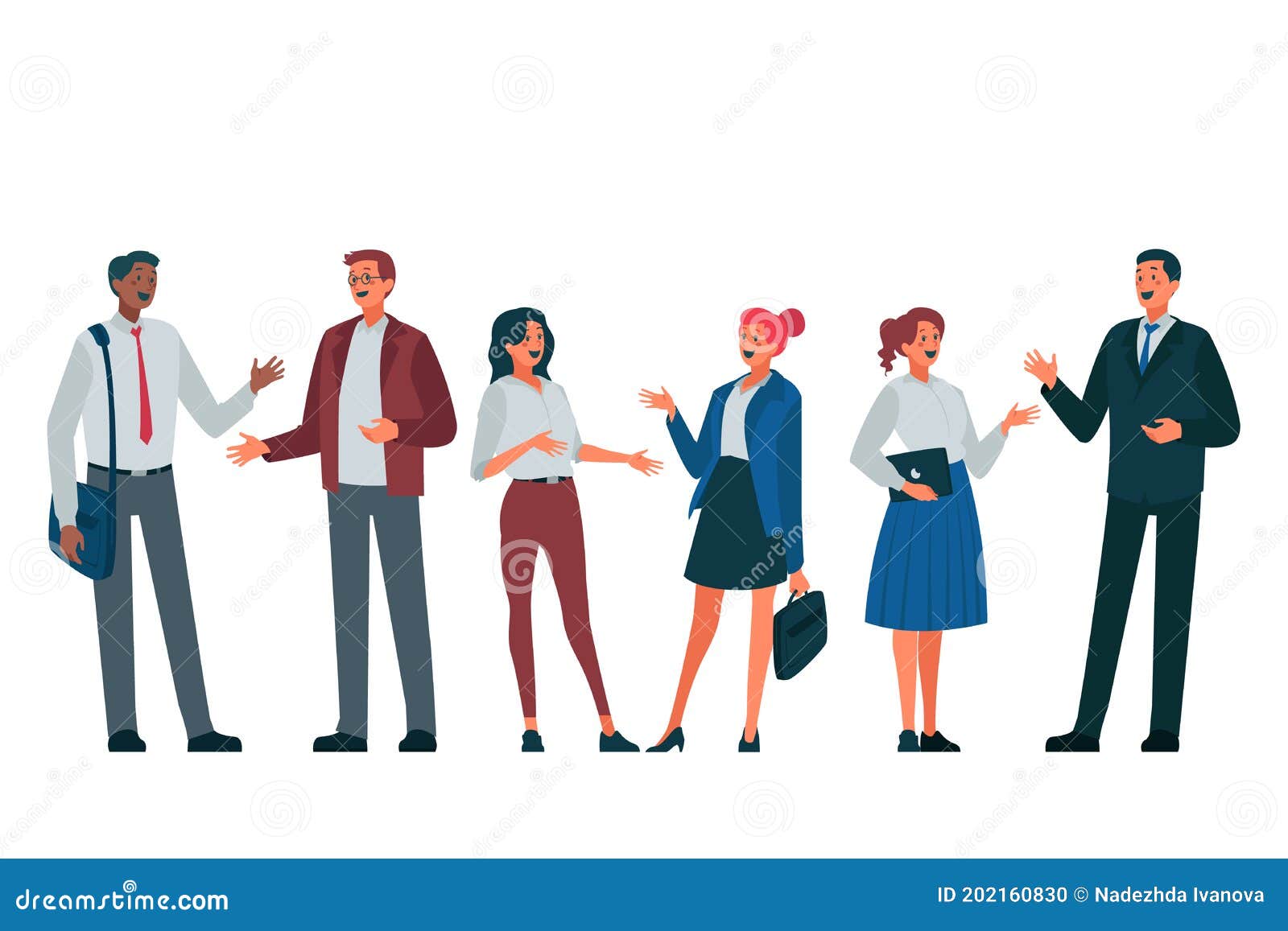 Group of Business People Discussing Vector Illustration Stock ...