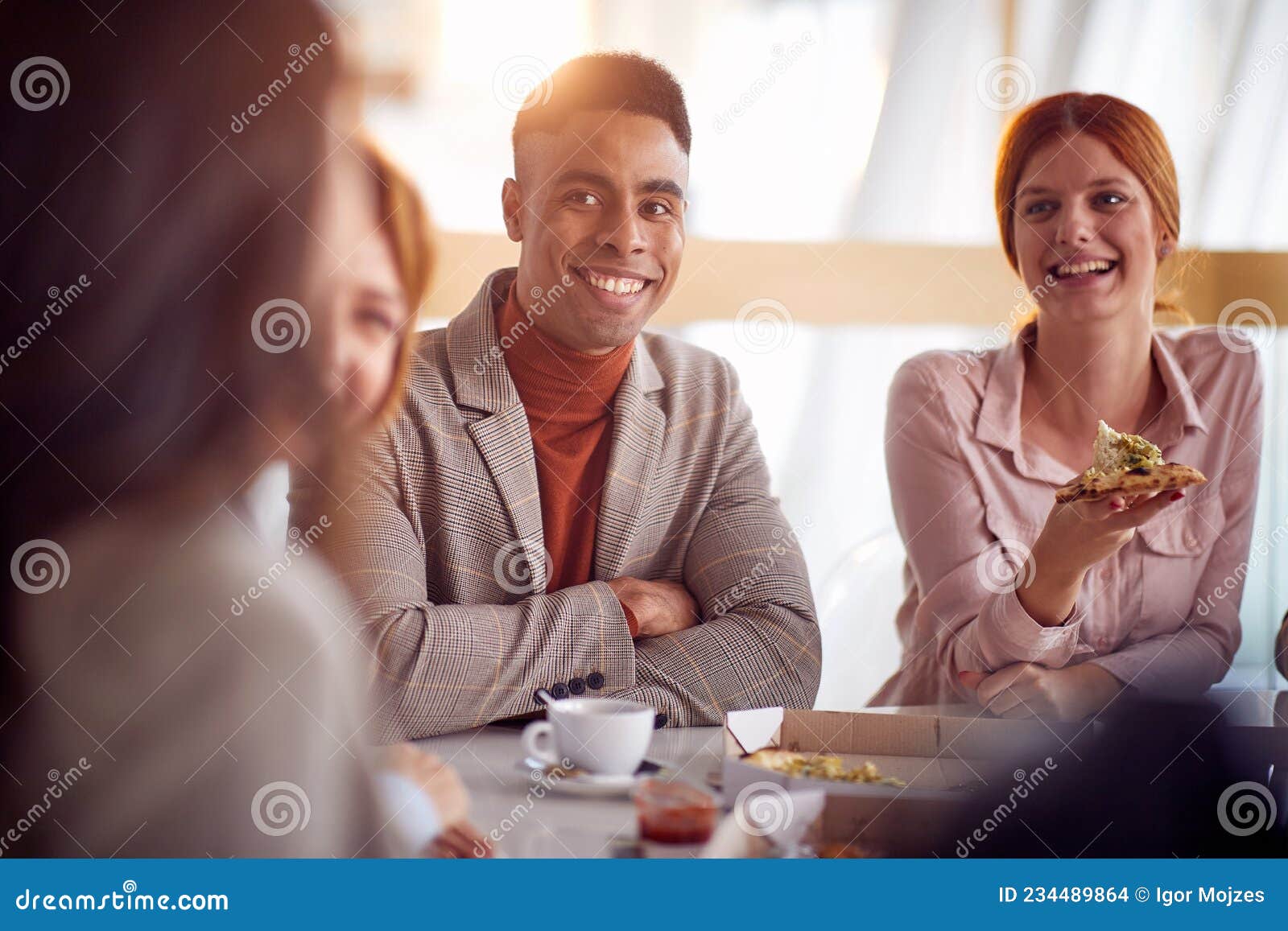 Group of Business People Enjoy in Lunch at Restaurant Stock Photo ...