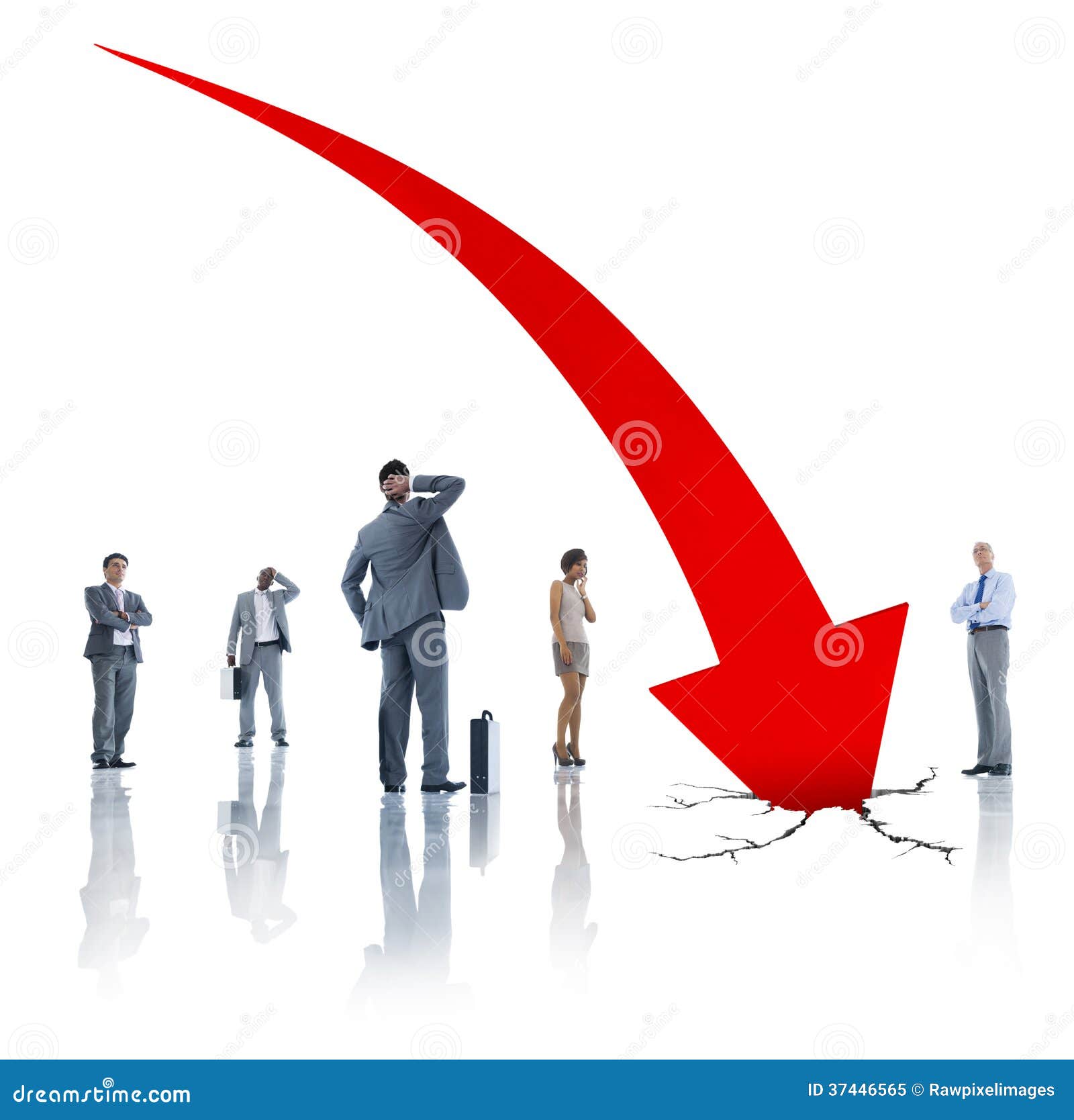 Group of Business People Facing Business Crisis Stock Image - Image of ...