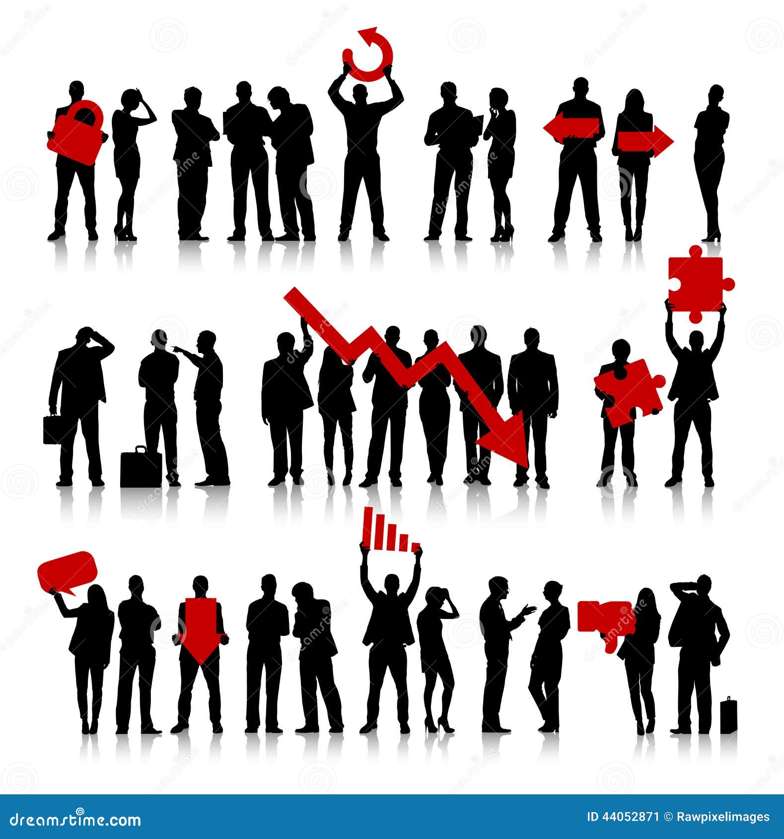 Group of Business People and Failure Concepts Stock Illustration ...