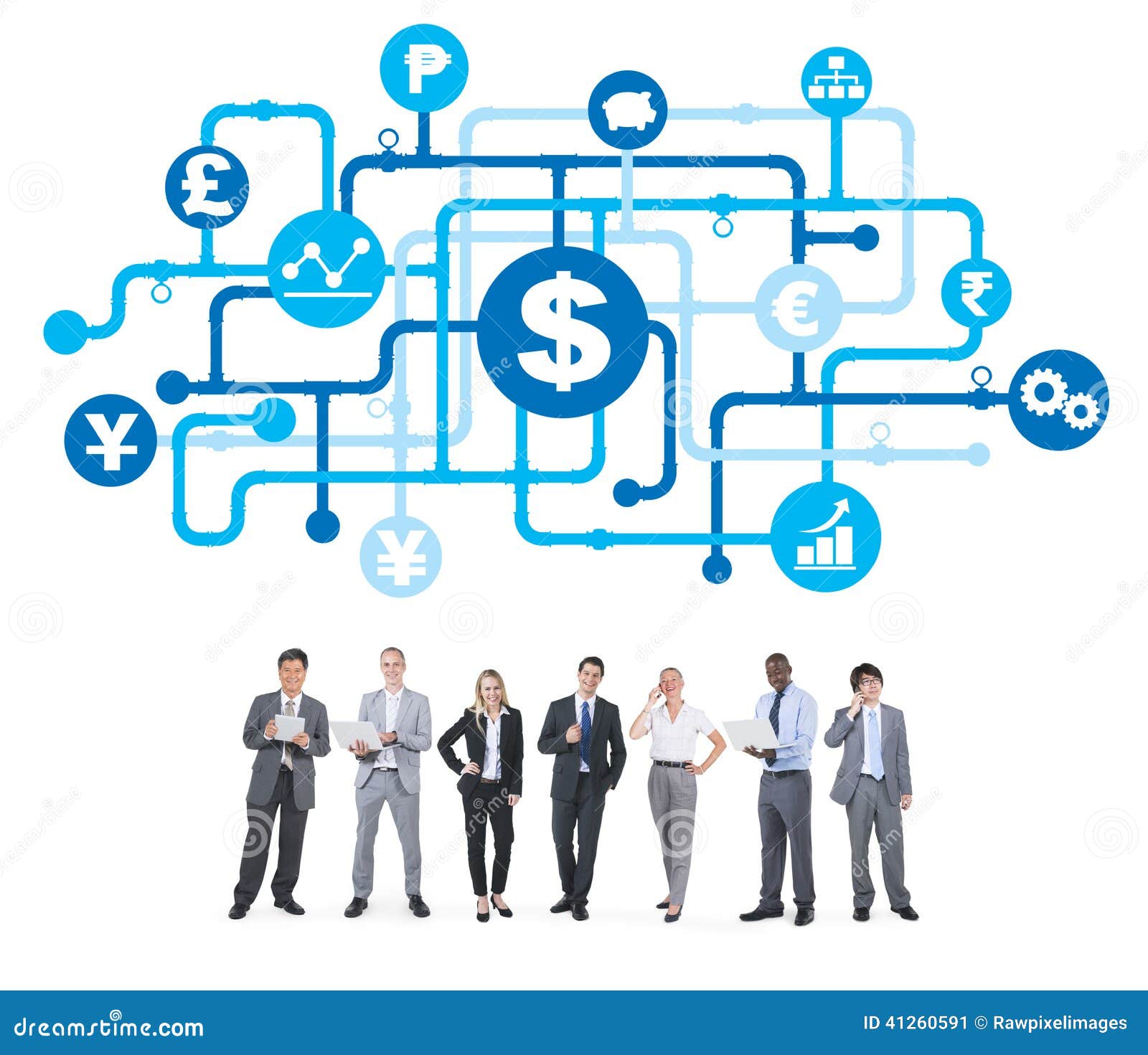 Group of Business People with Global Finance Concept Stock Image ...