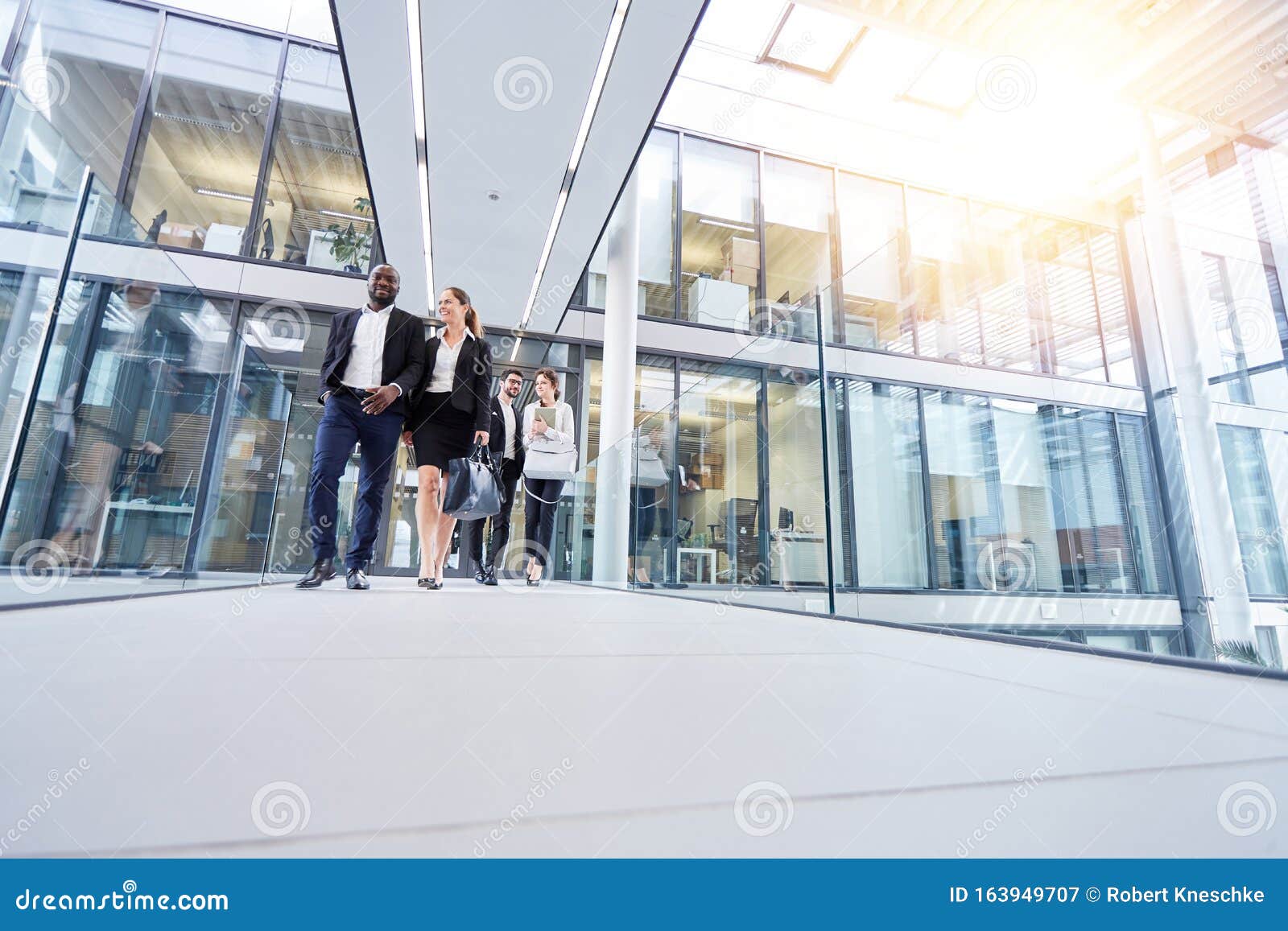 Group of Business People Go Out of Office Stock Image - Image of ...