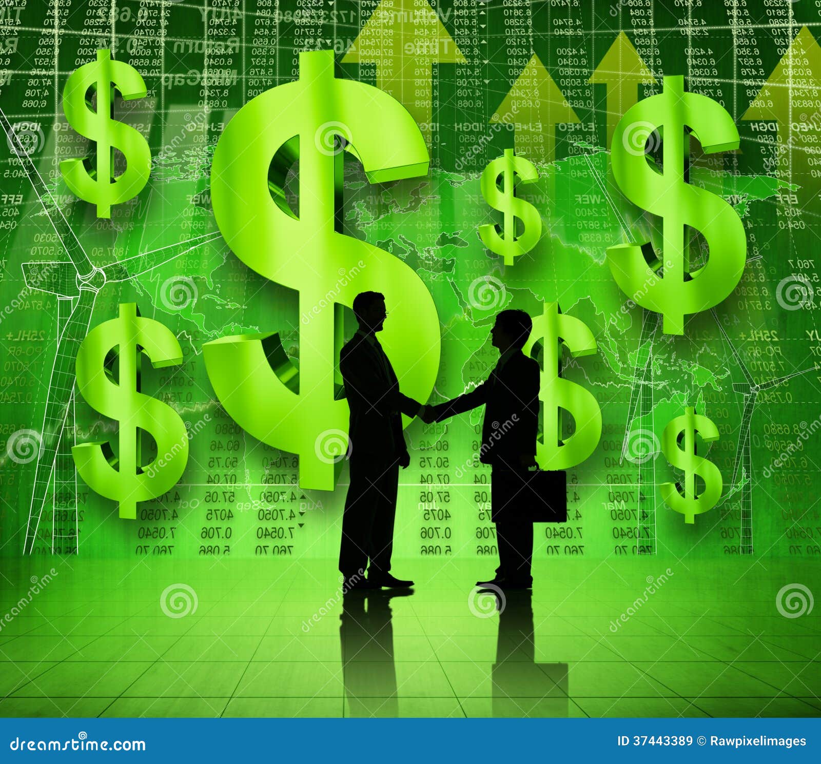 Group of Business People on Green World Economic Stock Image - Image of ...