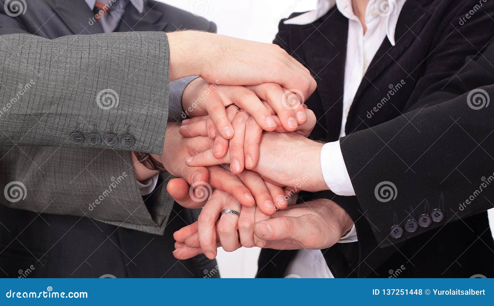 Group of Business People with Hands Clasped Together. Stock Photo ...