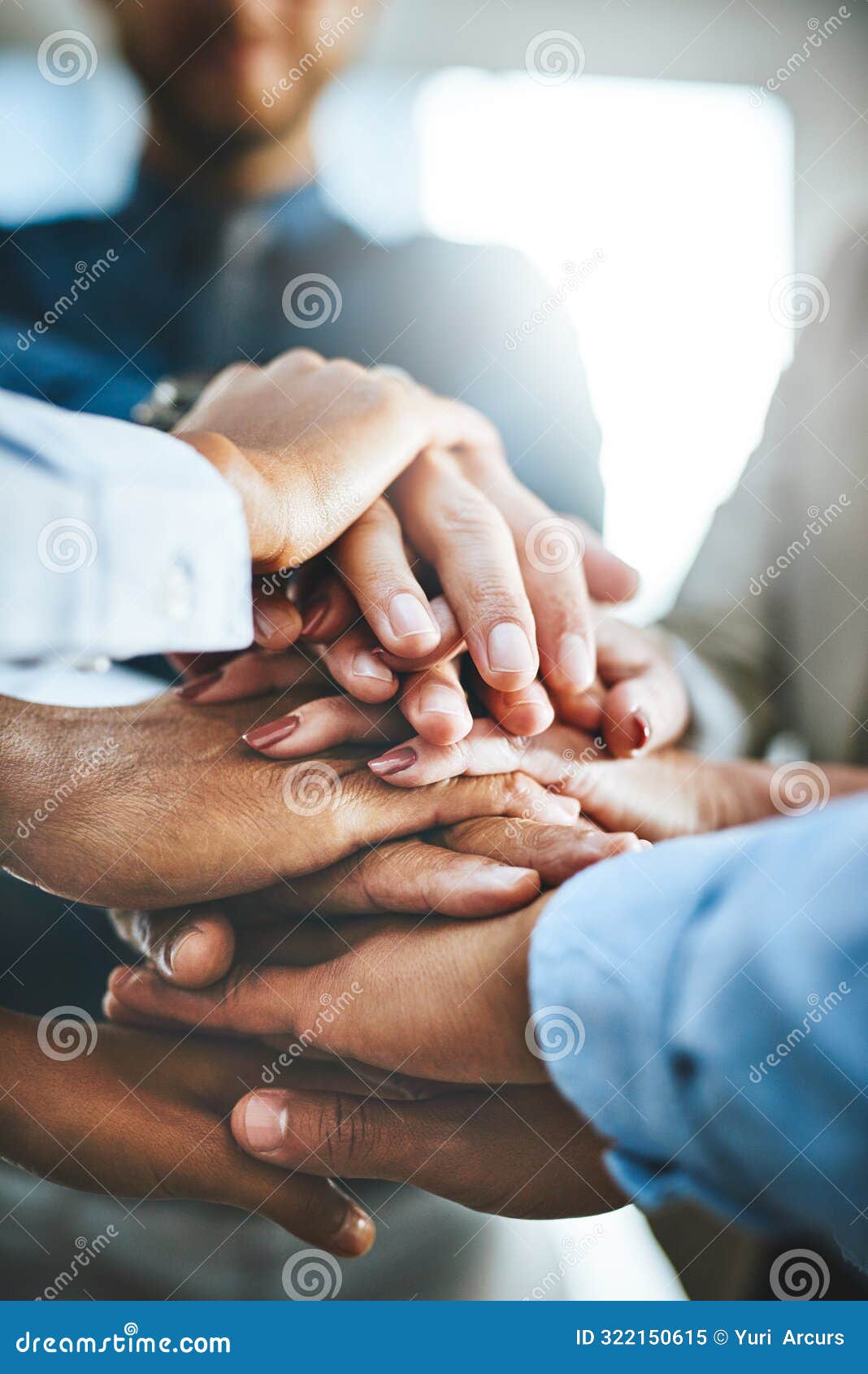 Group, Business People and Hands Stack for Meeting, Collaboration or ...