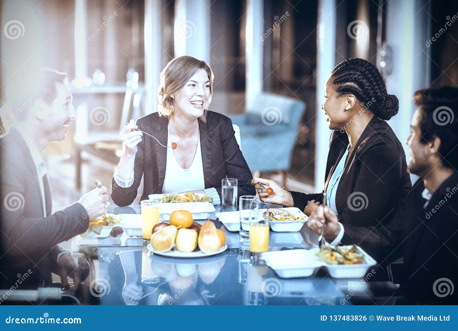 Group of Business People Having Breakfast Together Stock Photo - Image ...