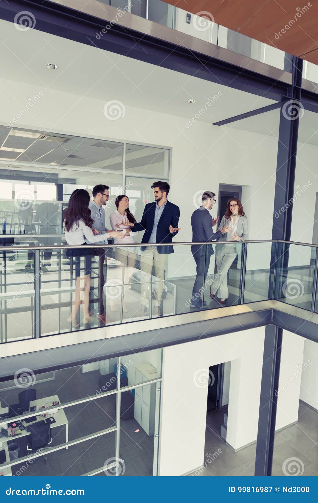 Business People Having Conversation at Office Building Stock Image ...