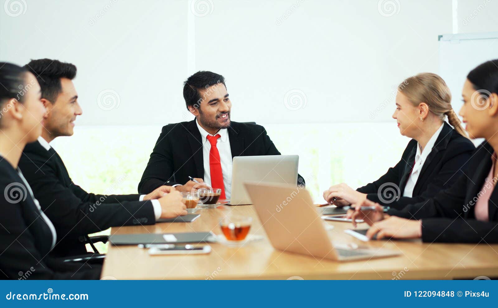 Group of Business People Having Discussion at Meeting Room Stock Photo ...
