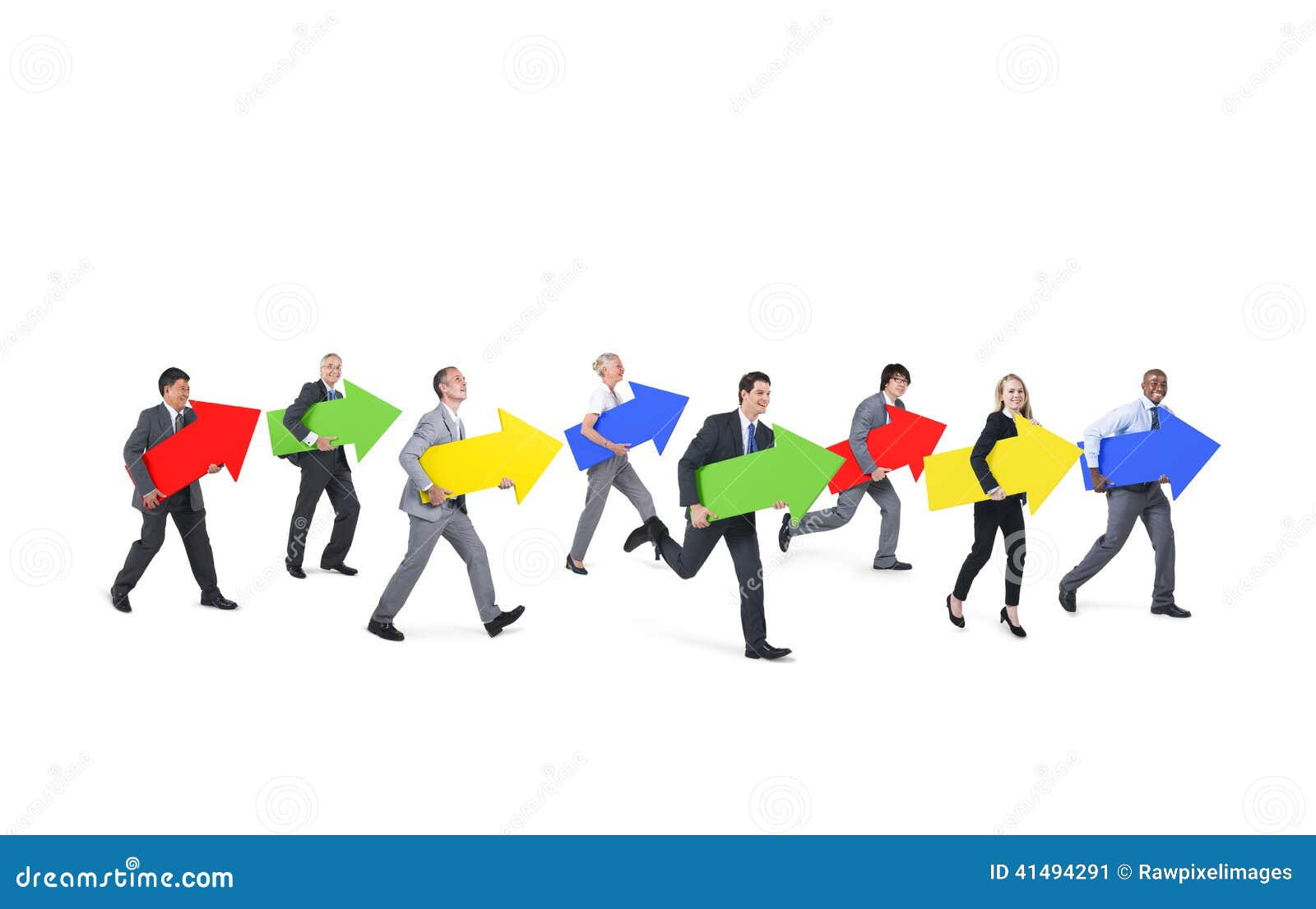Business People Moving Forward Cartoon Vector | CartoonDealer.com #5112689