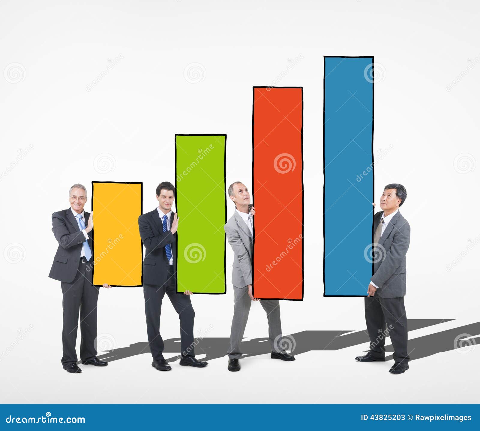 Group of Business People Holding Bar Graph Stock Image - Image of ...