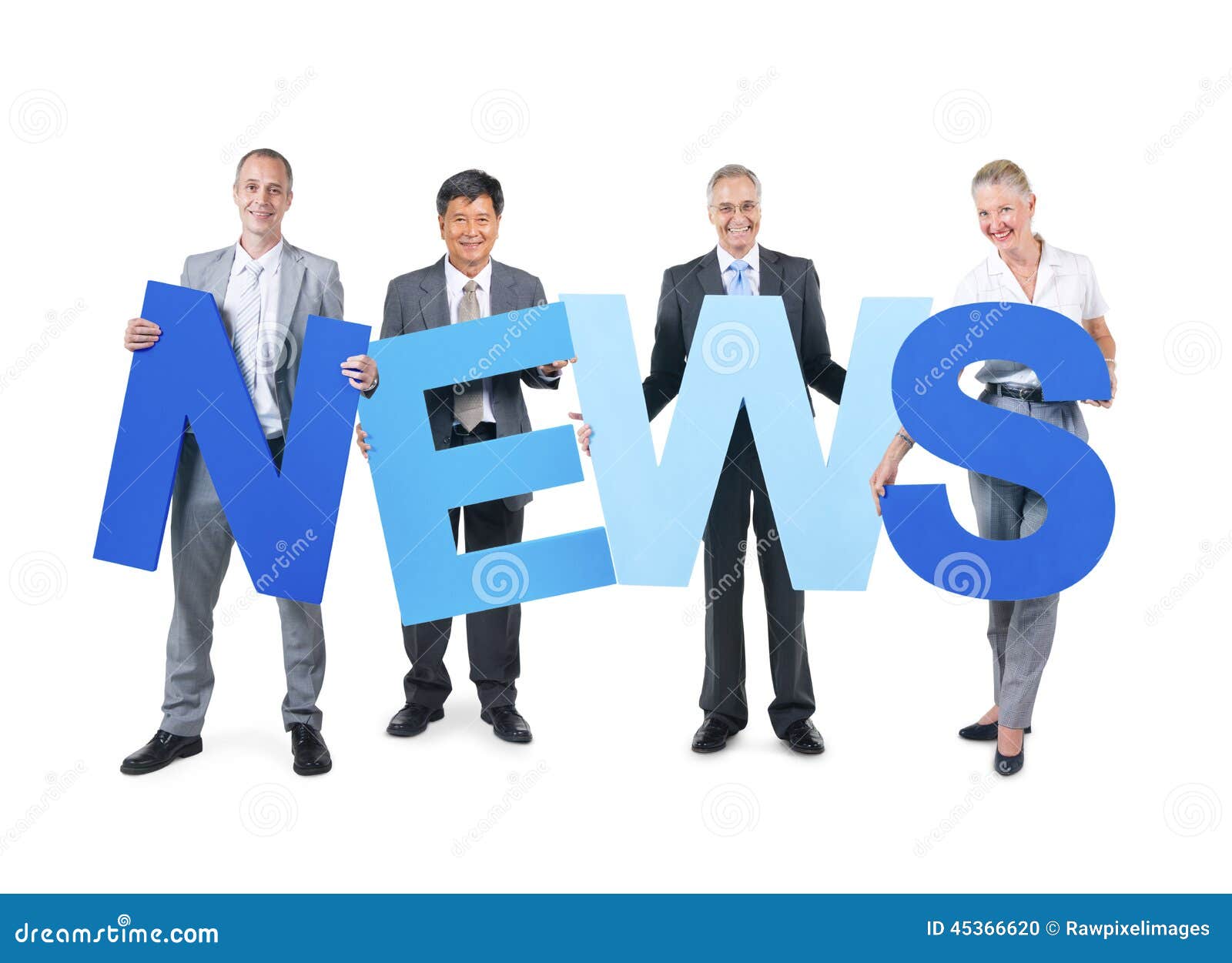 Group of Business People Holding News Stock Photo - Image of alphabet ...