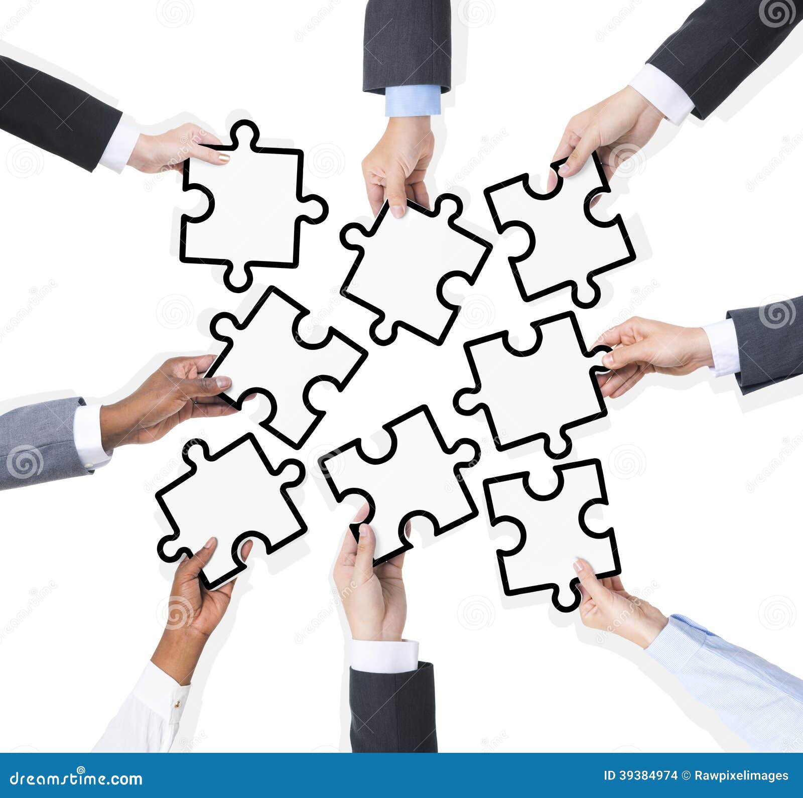 Group of Business People Holding Pieces of Puzzle Stock Photo - Image ...