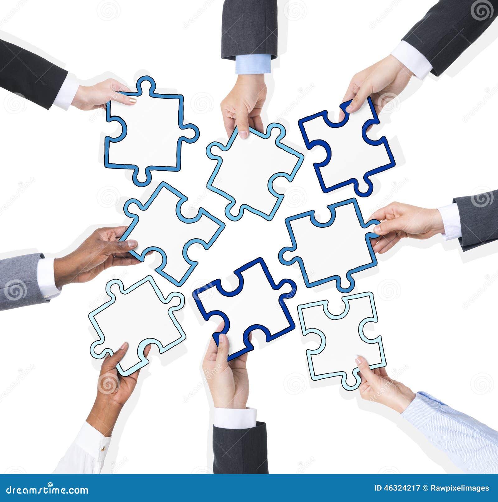 Group of Business People Holding Pieces of Puzzle Stock Image - Image ...