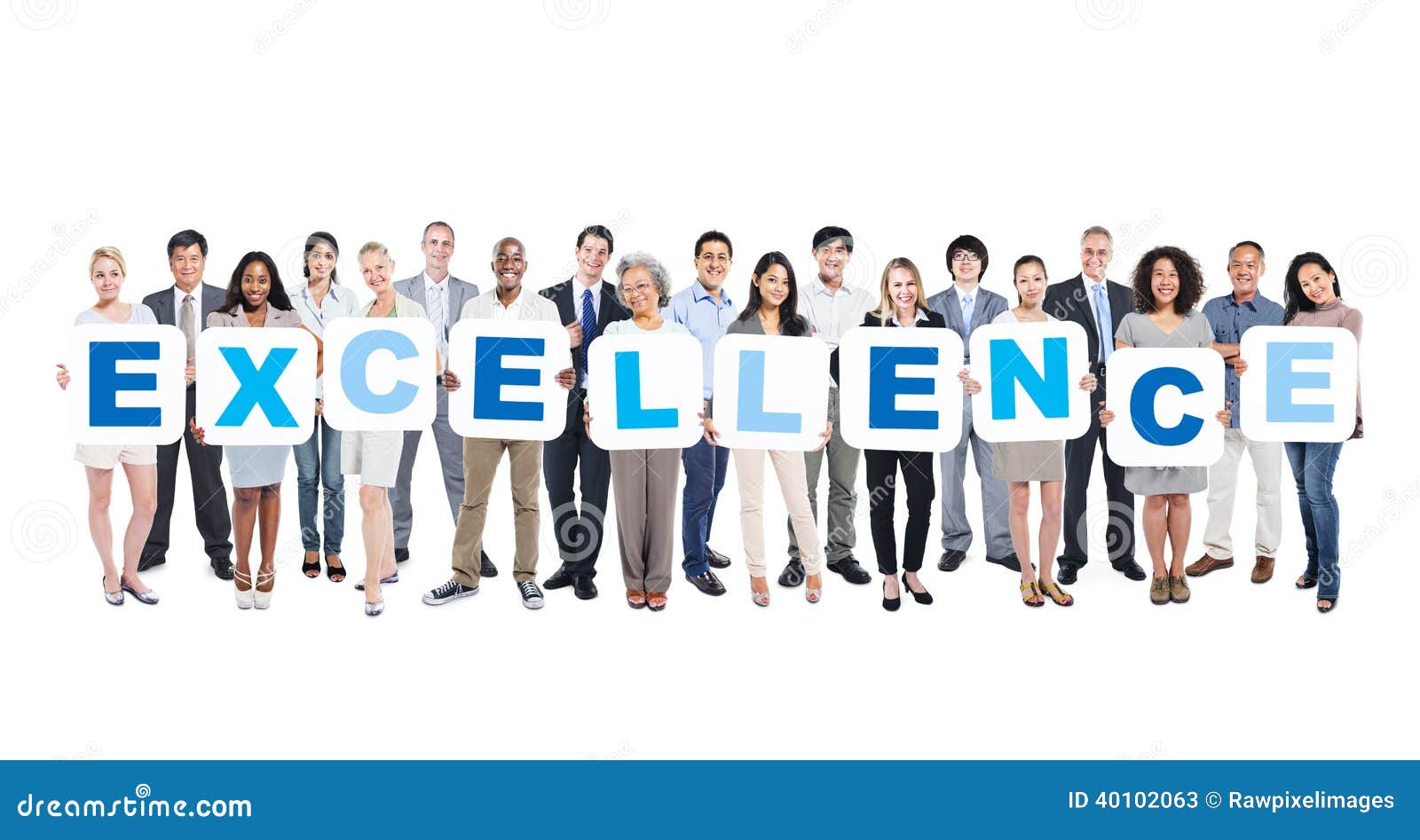 Group of Business People Holding the Word Excellence Stock Image ...