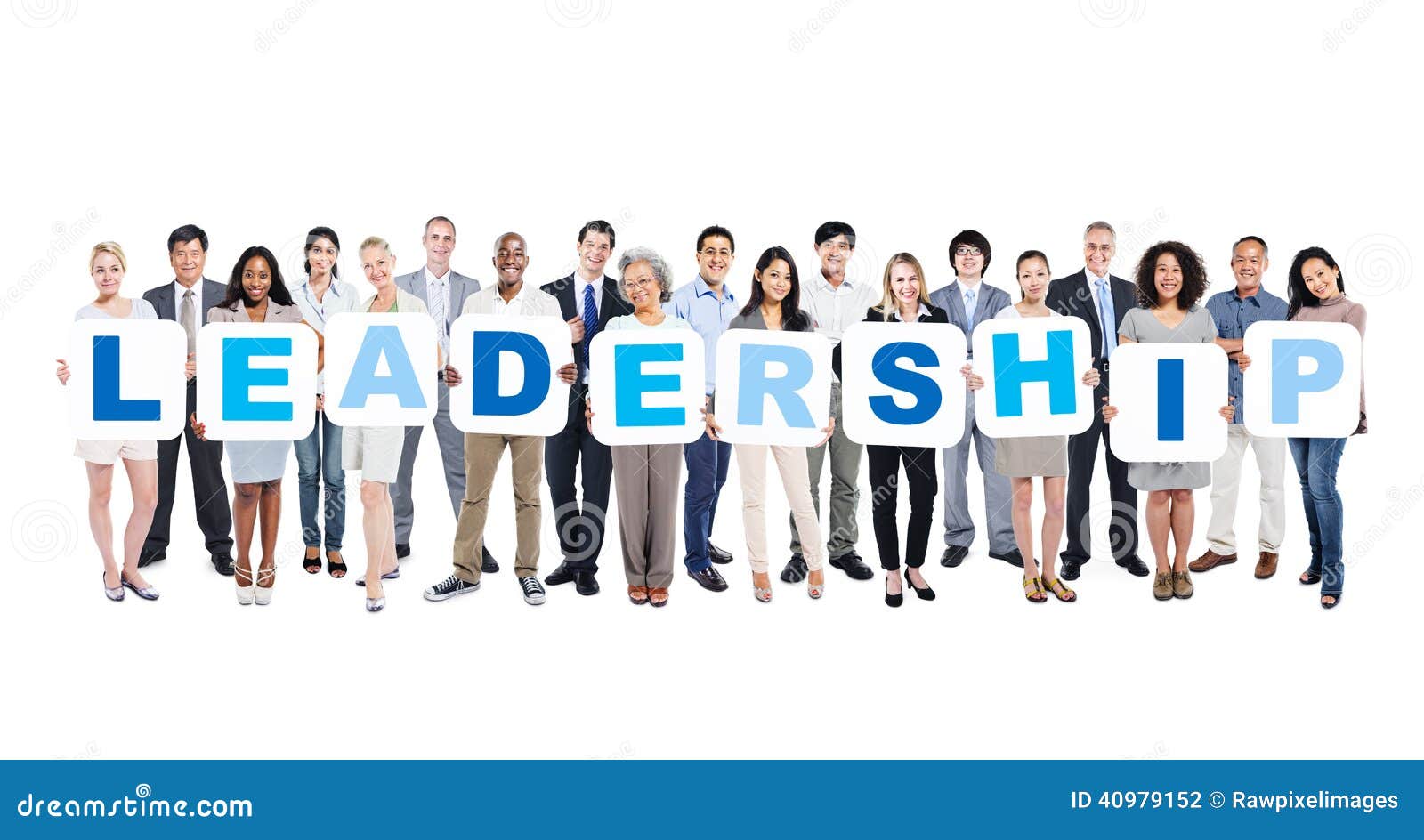 Group Of Business People Holding The Word Leadership Stock Photo ...