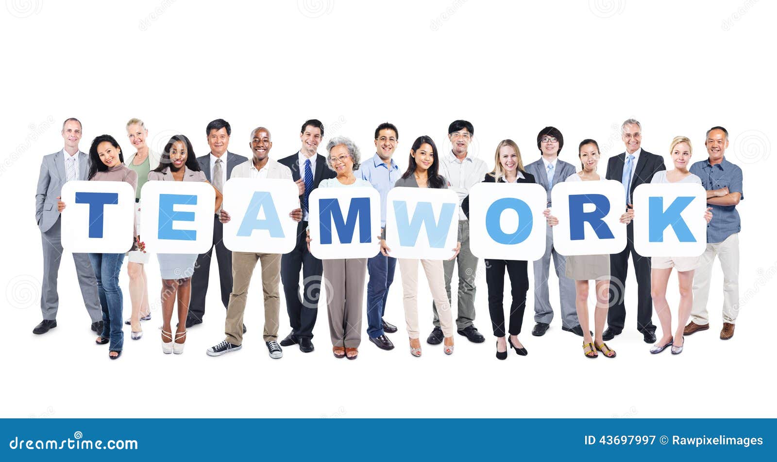 Group of Business People Holding Word Teamwork Stock Image - Image of ...