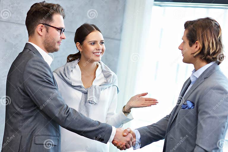 Group of Business People Introducing One Another Stock Photo - Image of ...
