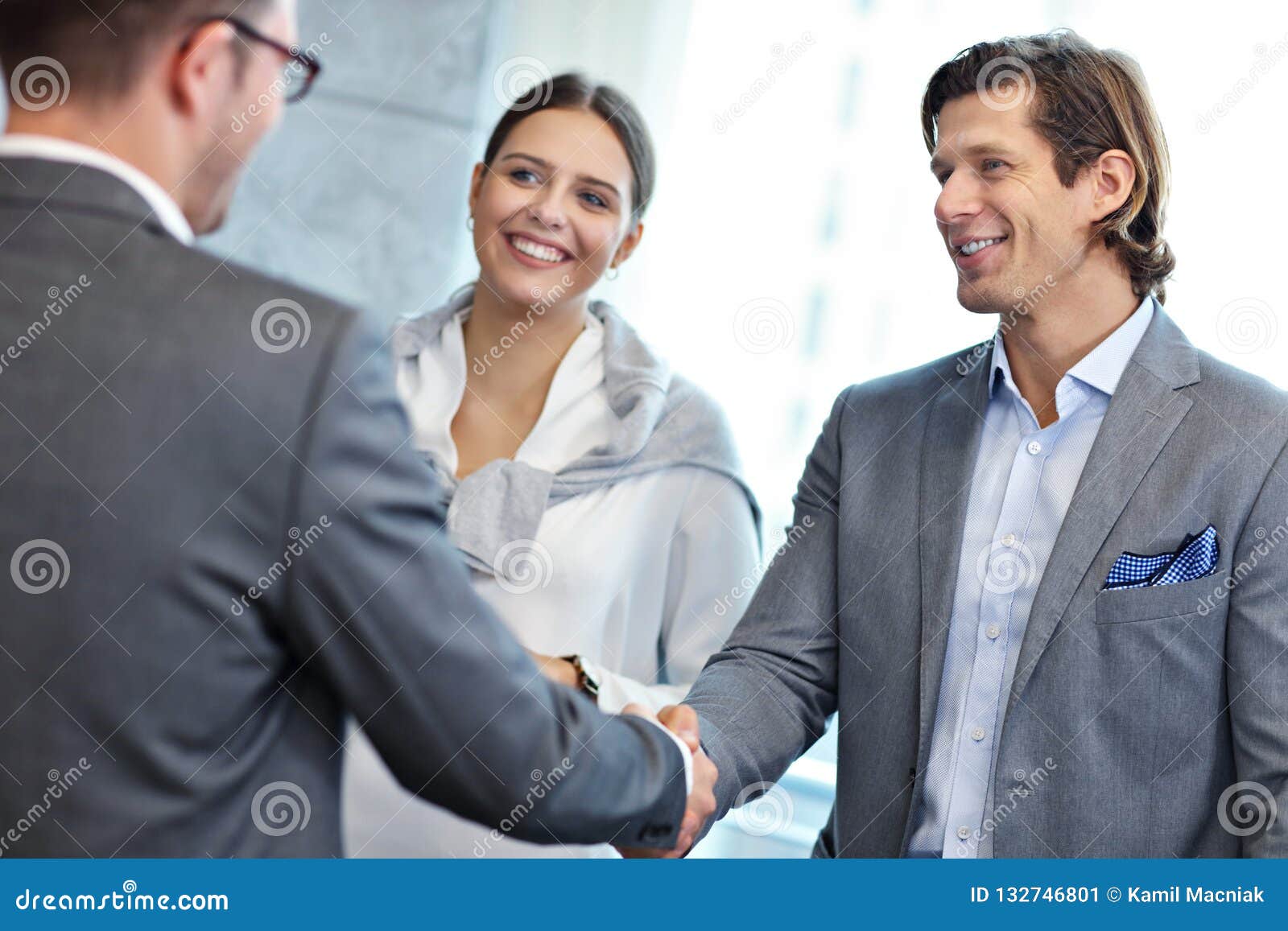 Group of Business People Introducing One Another Stock Image - Image of ...
