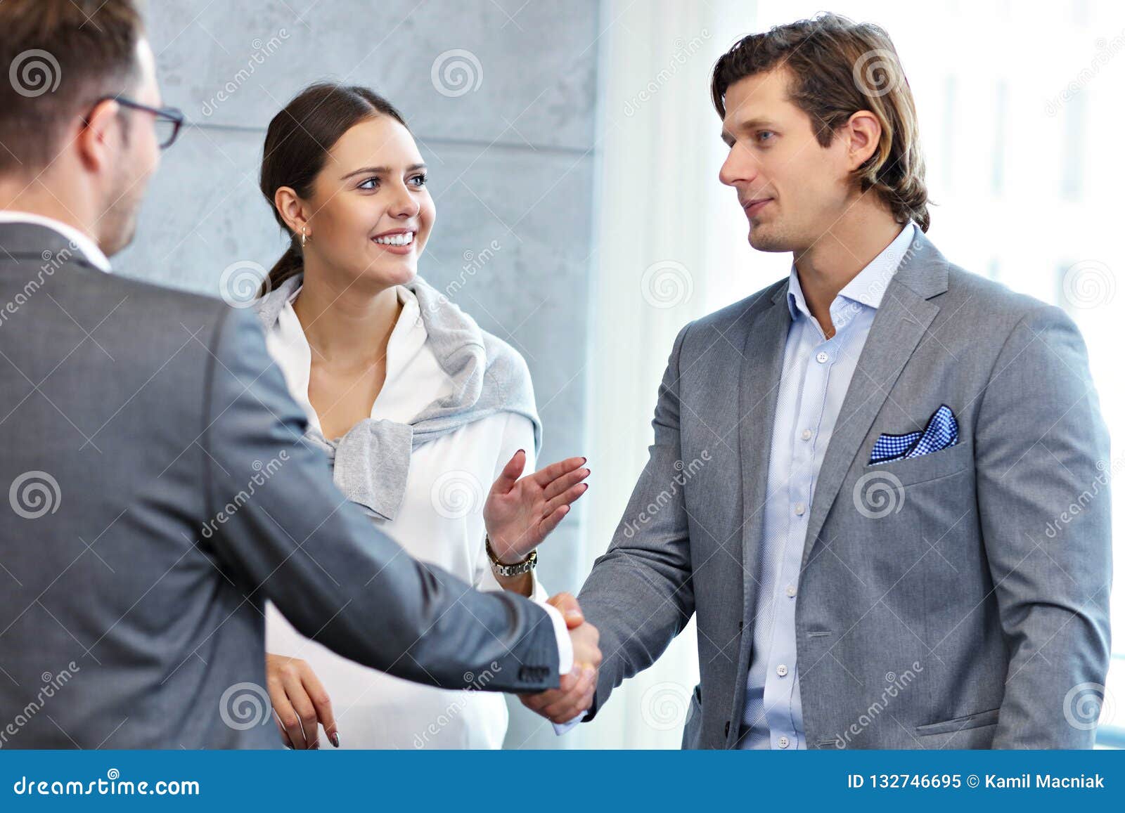 Group of Business People Introducing One Another Stock Image - Image of ...