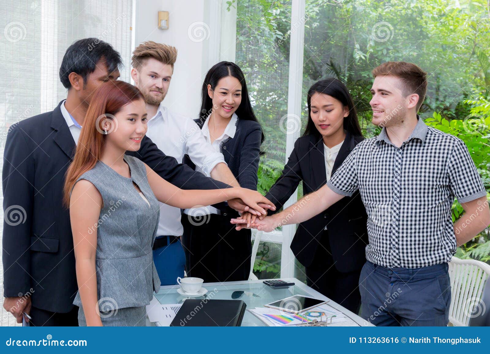 Group of Business People Join the Hand or Group Teamwork Concept. Stock ...