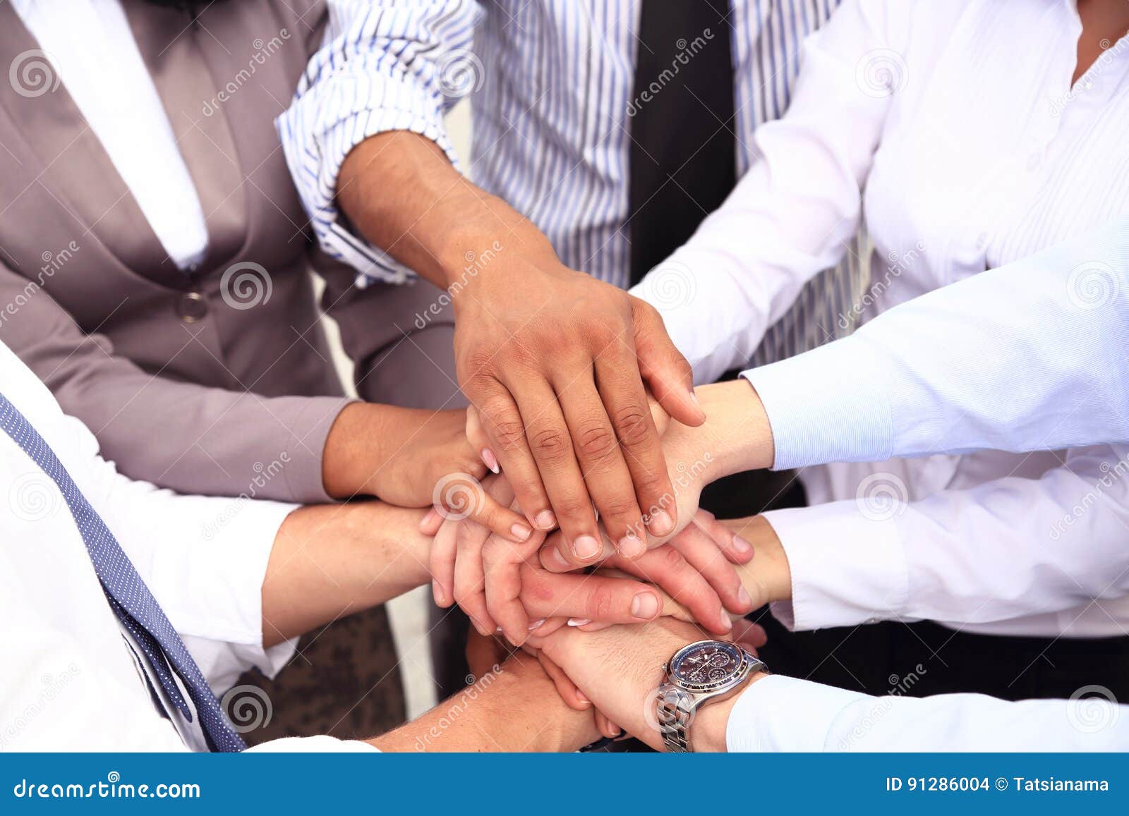 Group of Business People Join the Hand or United Stock Photo - Image of ...