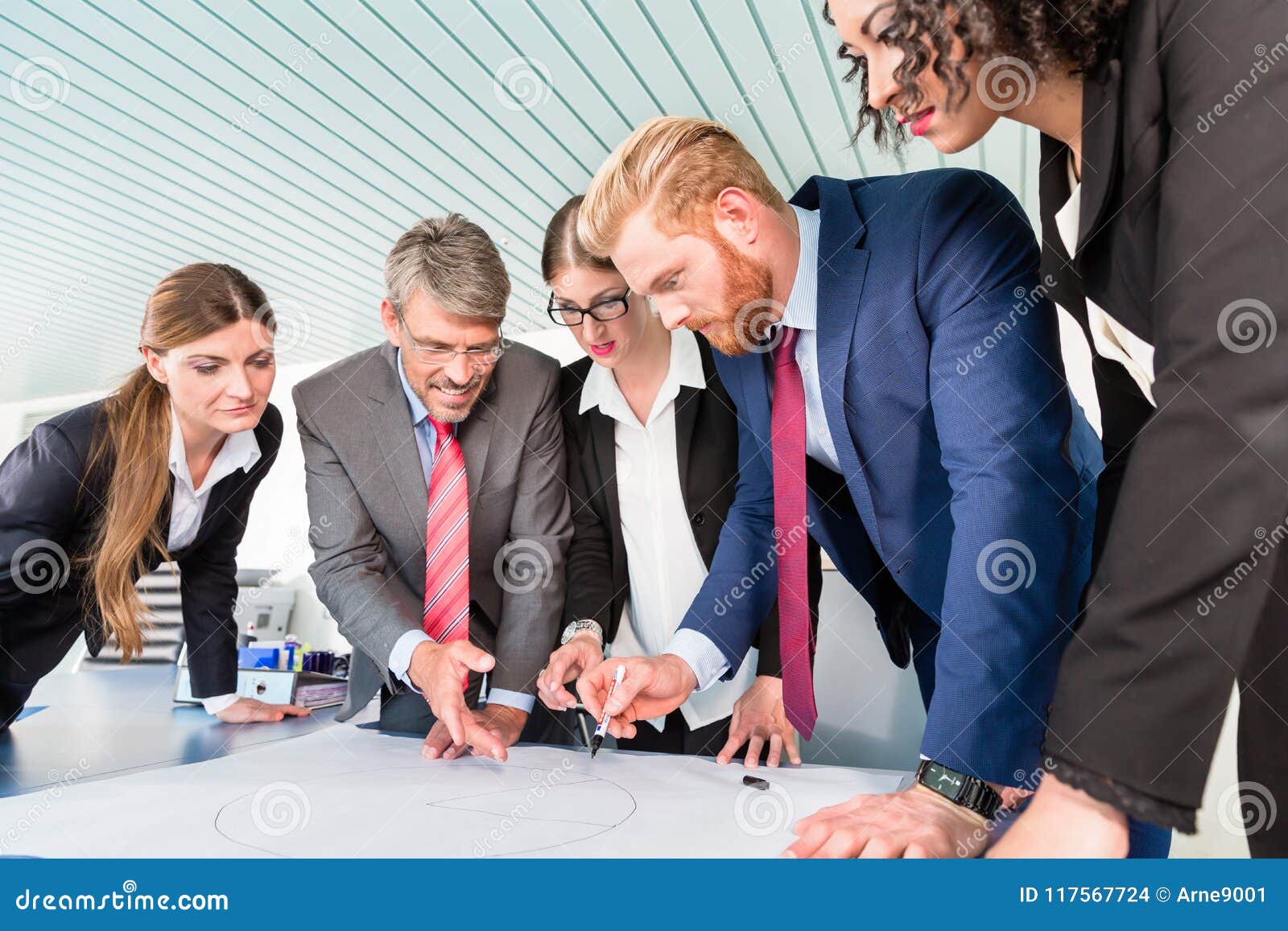 Group of Business People Analyzing Data Stock Photo - Image of ...