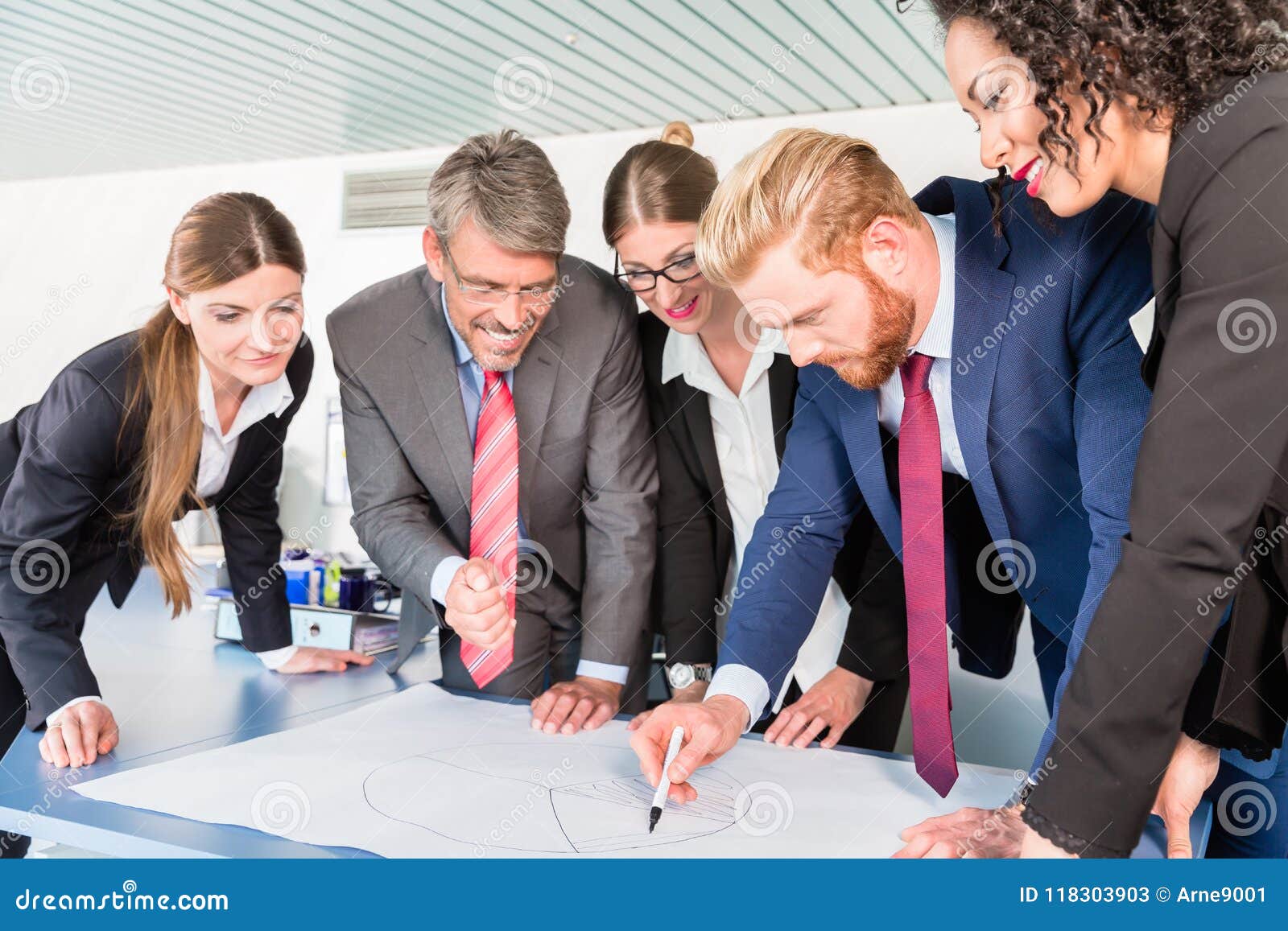 Group of Business People Analyzing Data Stock Image - Image of firm ...