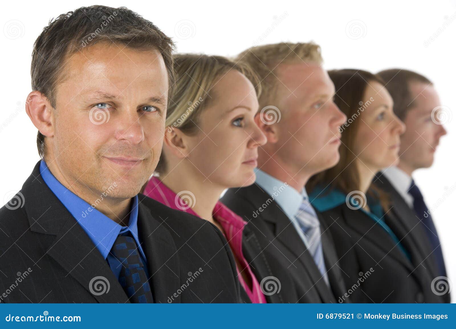 Group of Business People in a Line Looking Stock Image - Image of ...