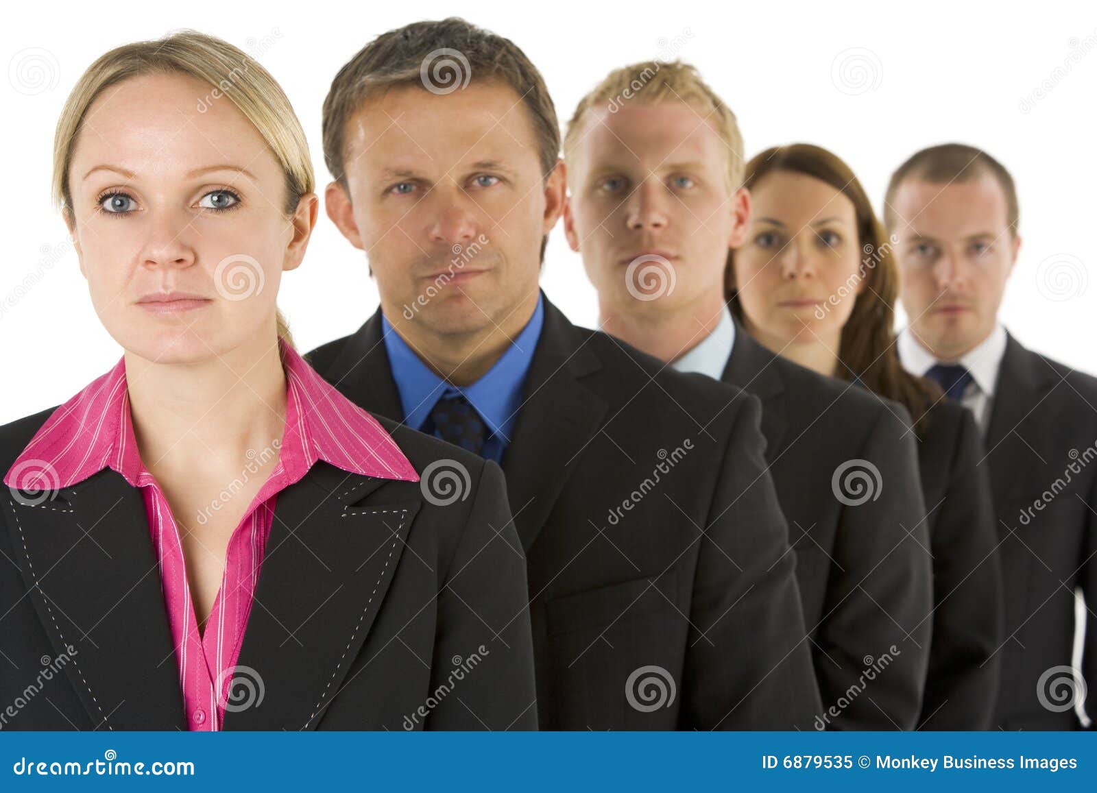 Group of Business People in a Line Looking Serious Stock Image - Image ...