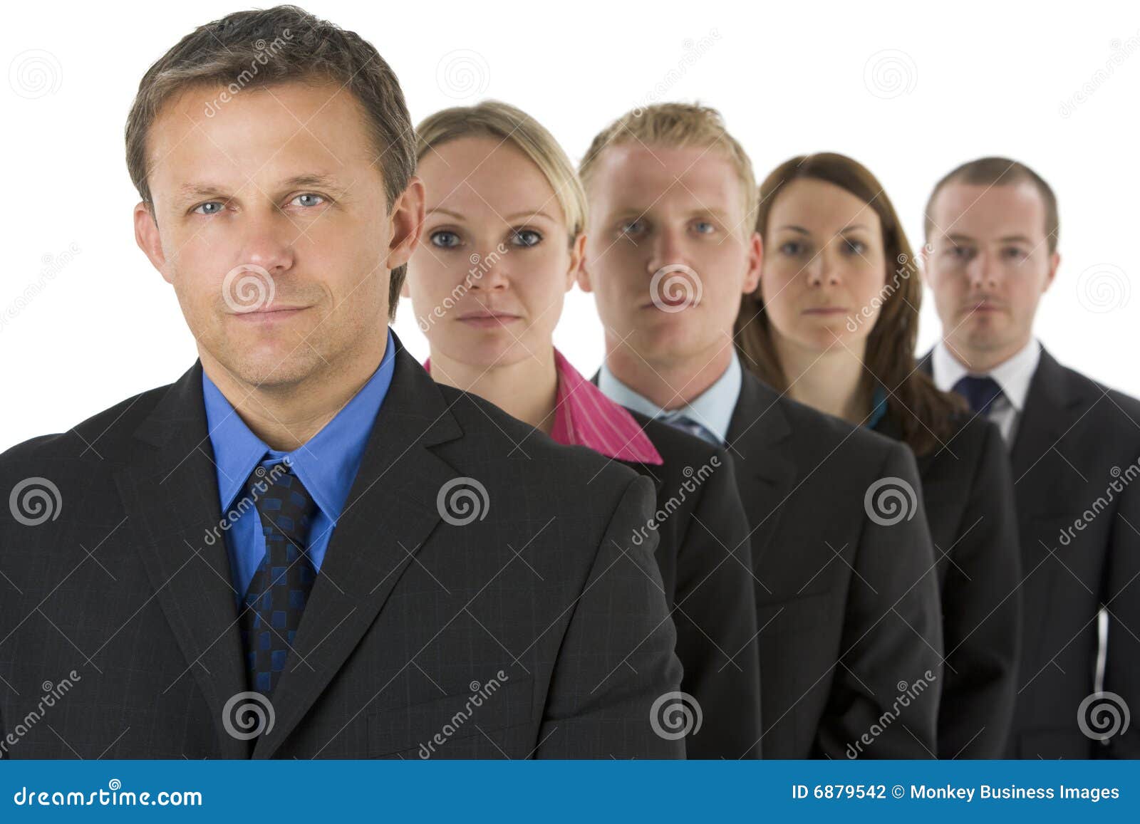 Group of Business People in a Line Looking Serious Stock Photo - Image ...