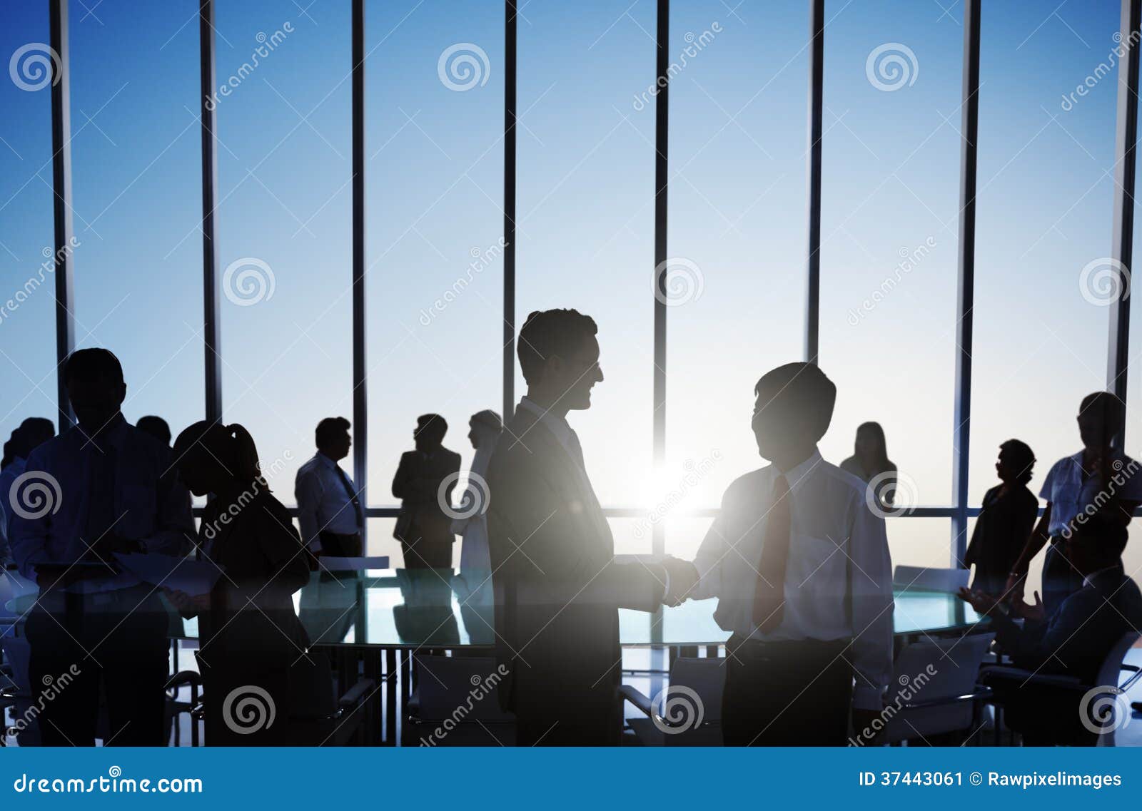 Group of Business People Making Agreement Stock Image - Image of ...