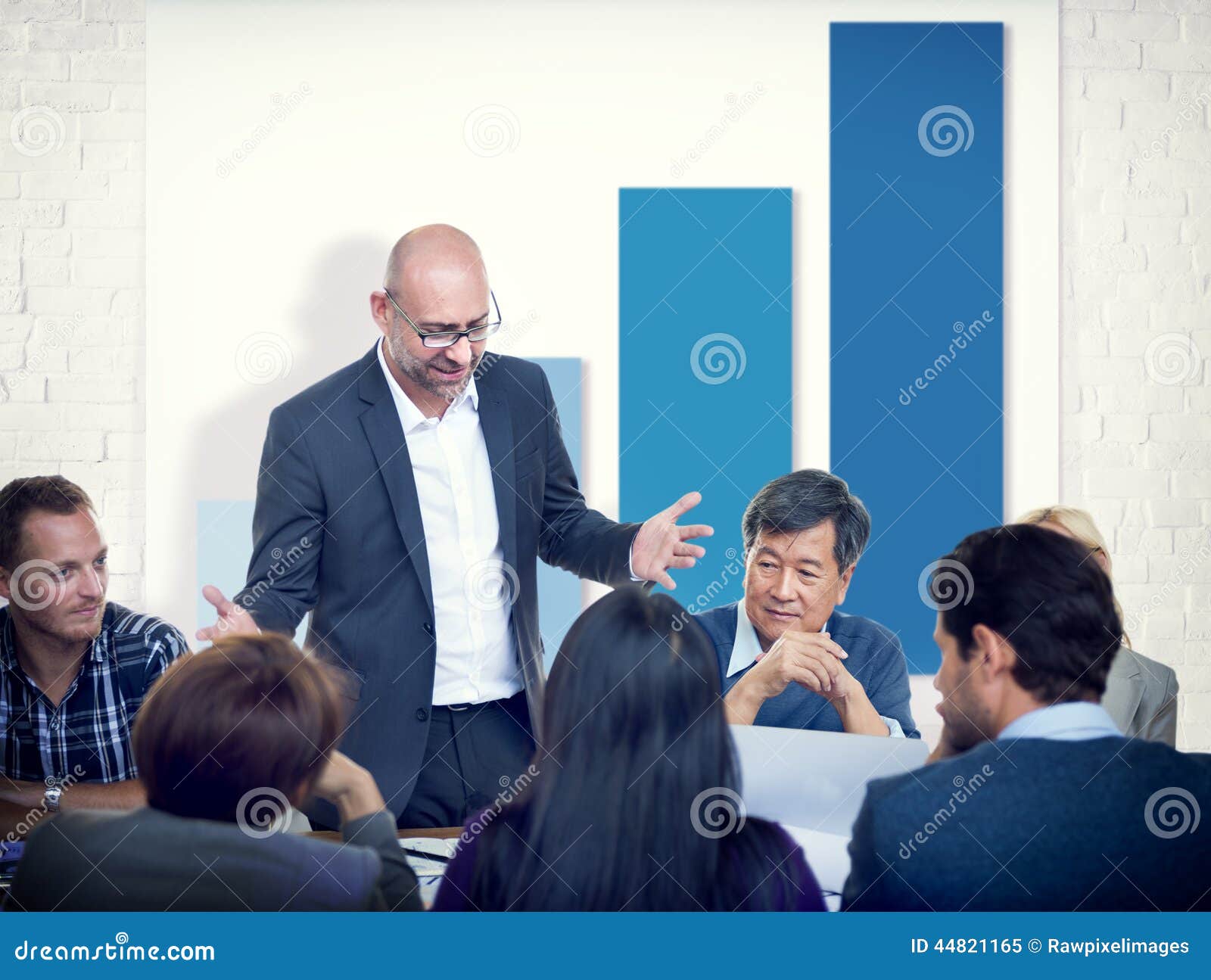 Group of Business People Meeting with Chart Stock Image - Image of ...