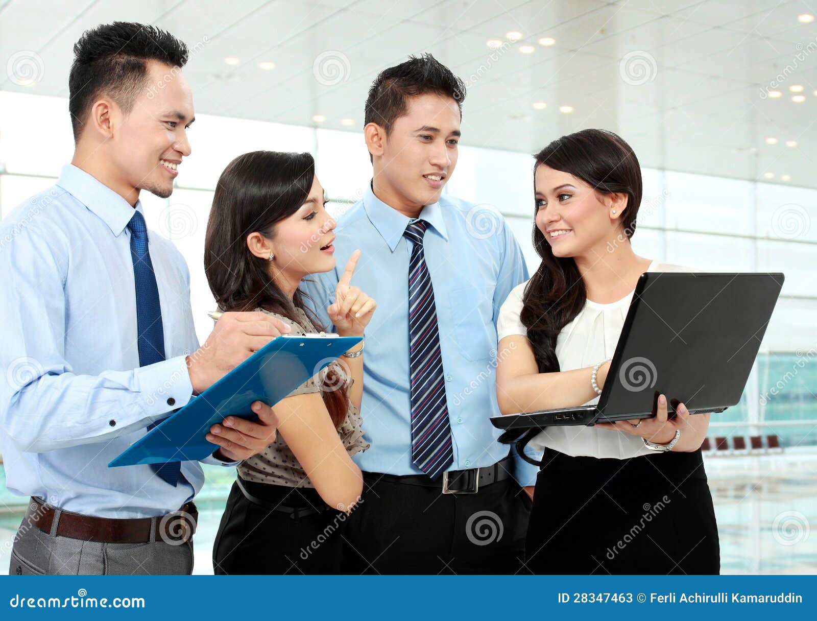 Group of Business People Meeting with Laptop Stock Image - Image of ...