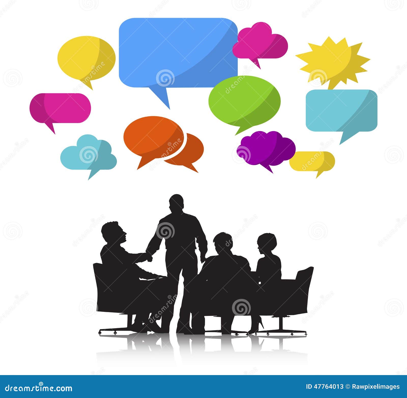 Group Business People Meeting Speech Bubble Stock Illustration ...