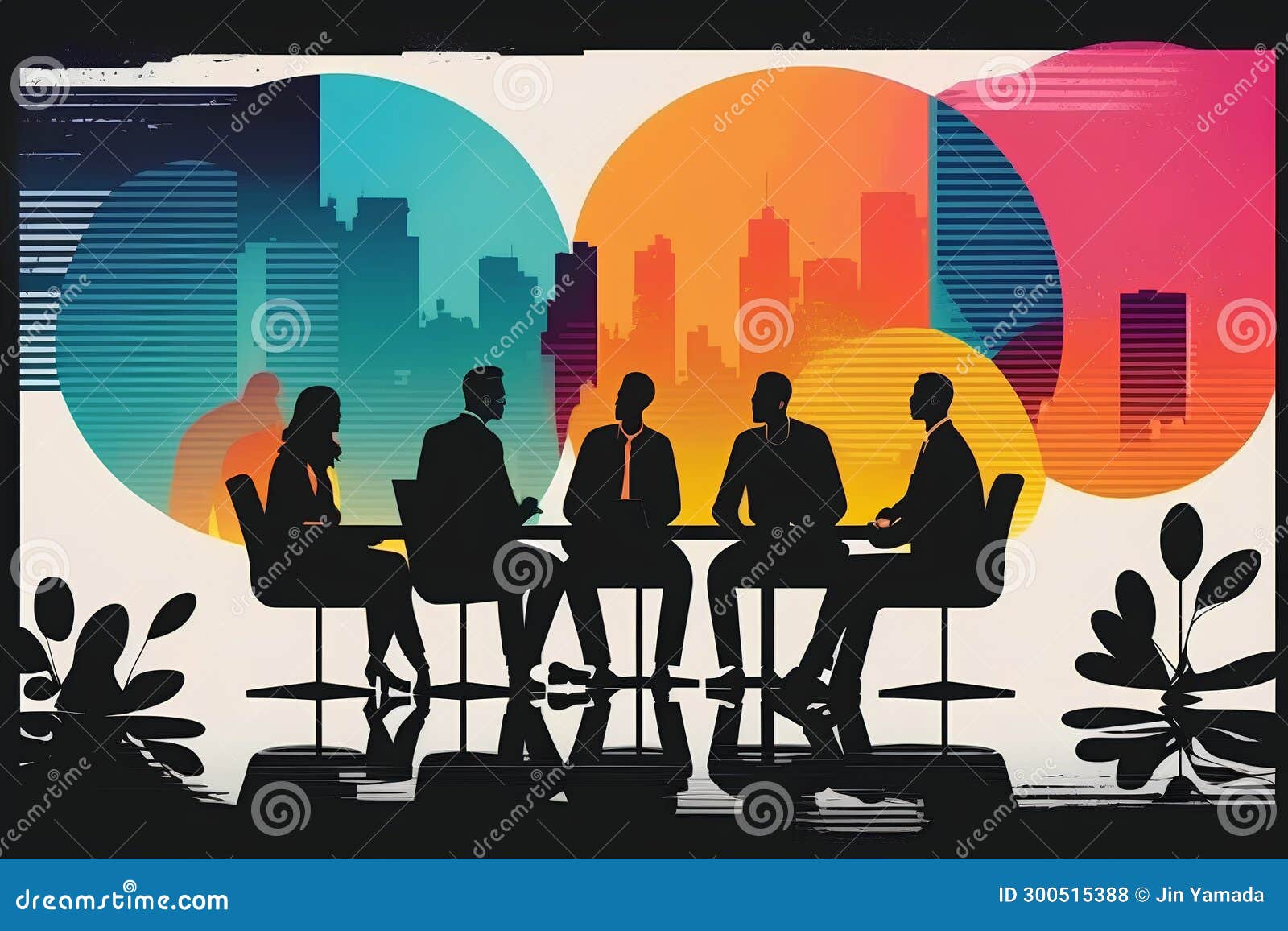 Group of Business People in a Meeting. Vector Illustration Stock ...