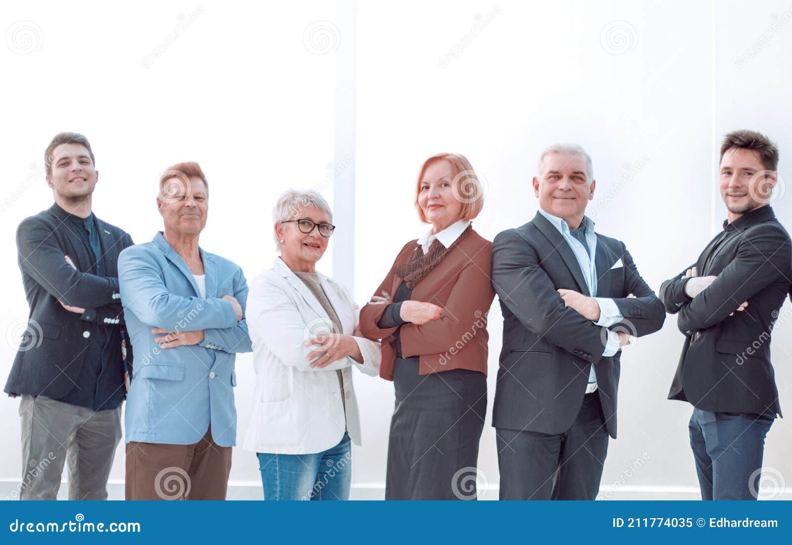 Group of Business People in an Office Lined Up Stock Image - Image of ...